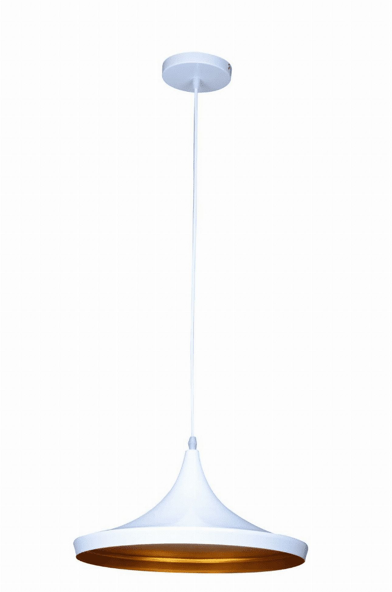 Bromi Design Berkley Single Light Aluminum Pendant in White and Gold ...