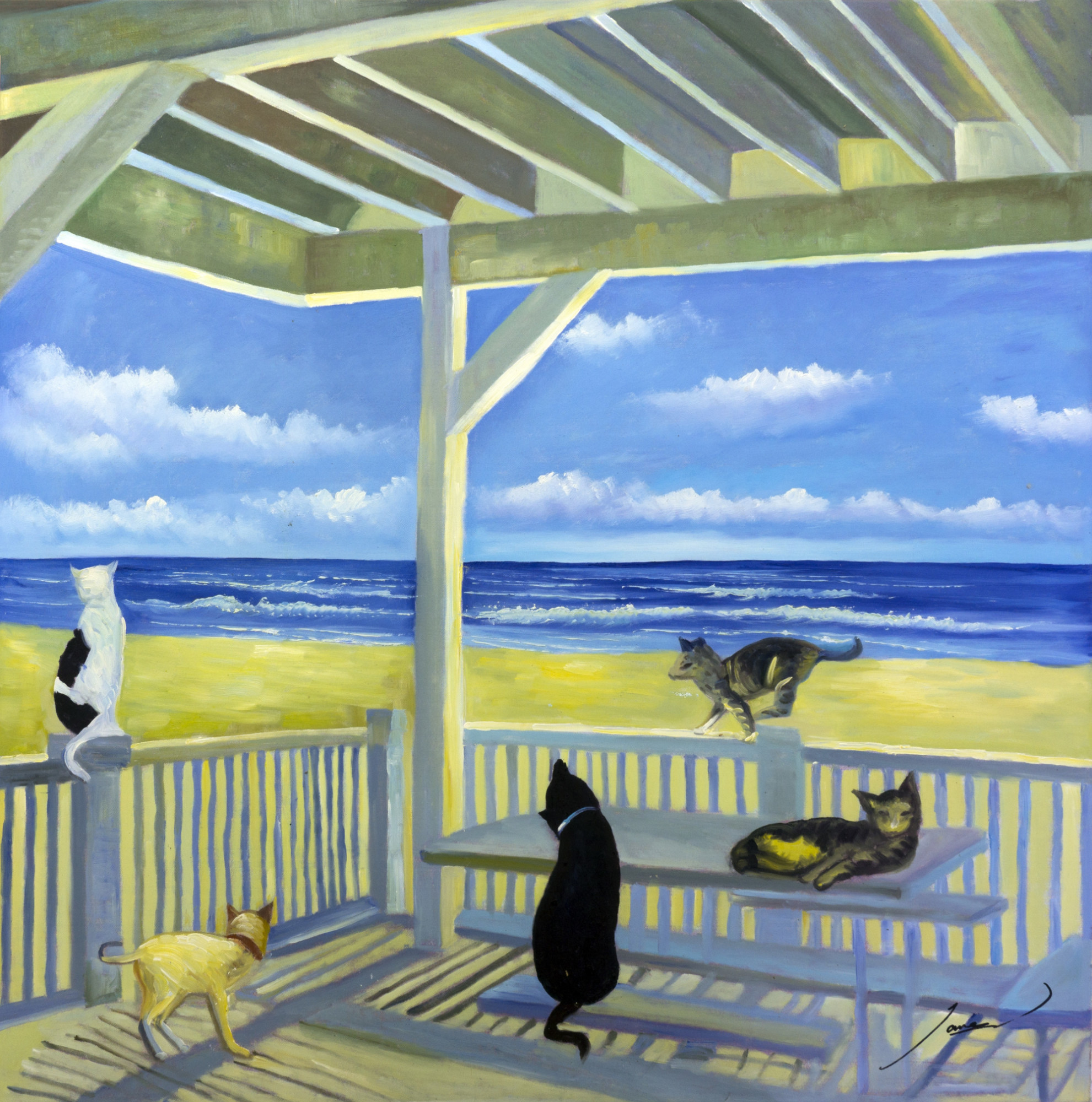 Bromi Design Dog-Red Back Hand Painted Canvas Wall Art - Walmart.com