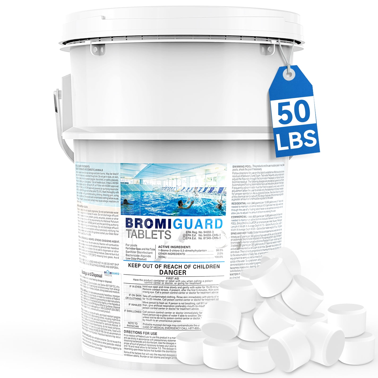 Bromine Tablets for SPA Hot Tub 1lb 50LB Tabs Brominating Tablets ...