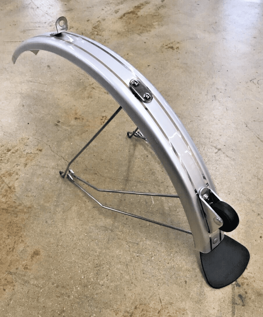 Brompton L version SILVER Rear fender Mudguard with struts, flap and ...