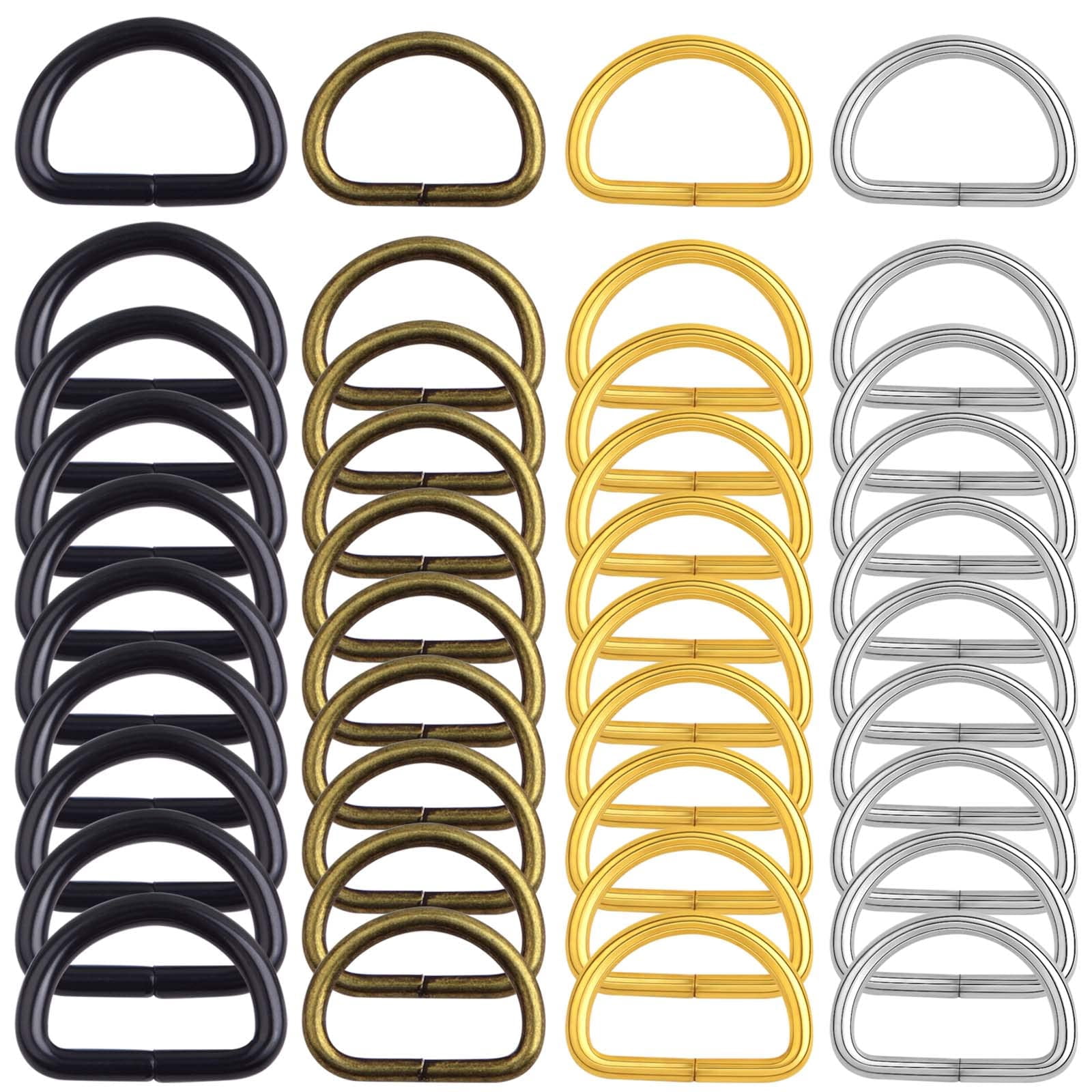 BronaGrand 100pcs 4 Colors Semi-Circular D Rings Multipurpose Half ...