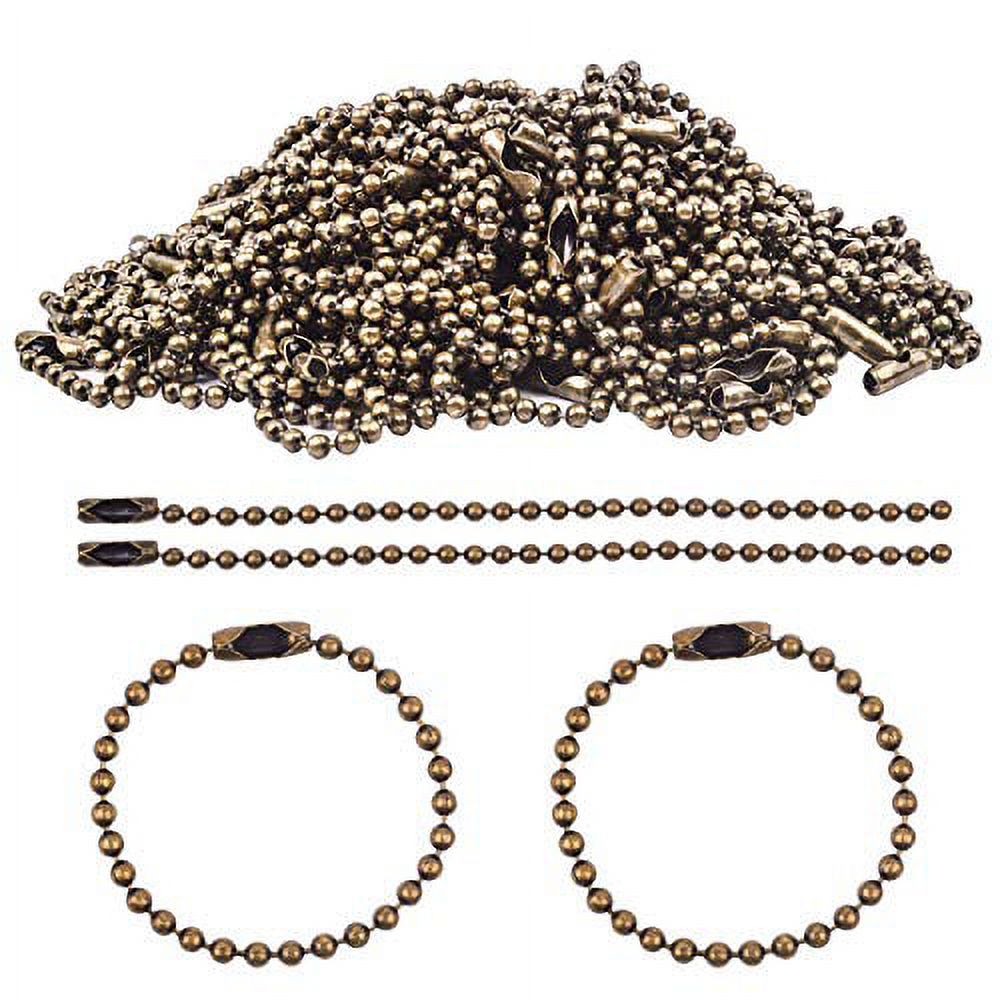BronaGrand 100pcs Ball Chains Key Rings, 100mm Long Bead Connector ...