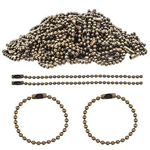 BronaGrand 100pcs Ball Chains Key Rings, 100mm Long Bead Connector ...
