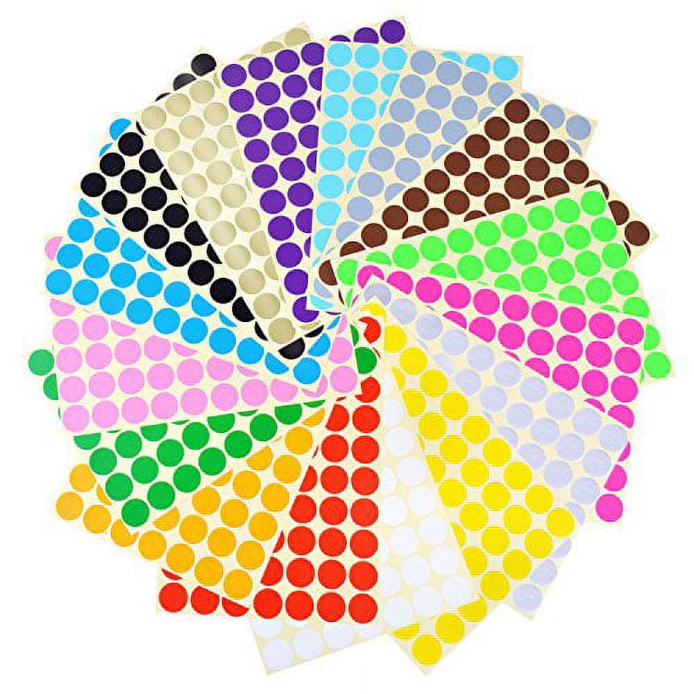 BronaGrand 16 Sheets 0.75inch Self Adhesive Circle Dot Label Round Dot ...