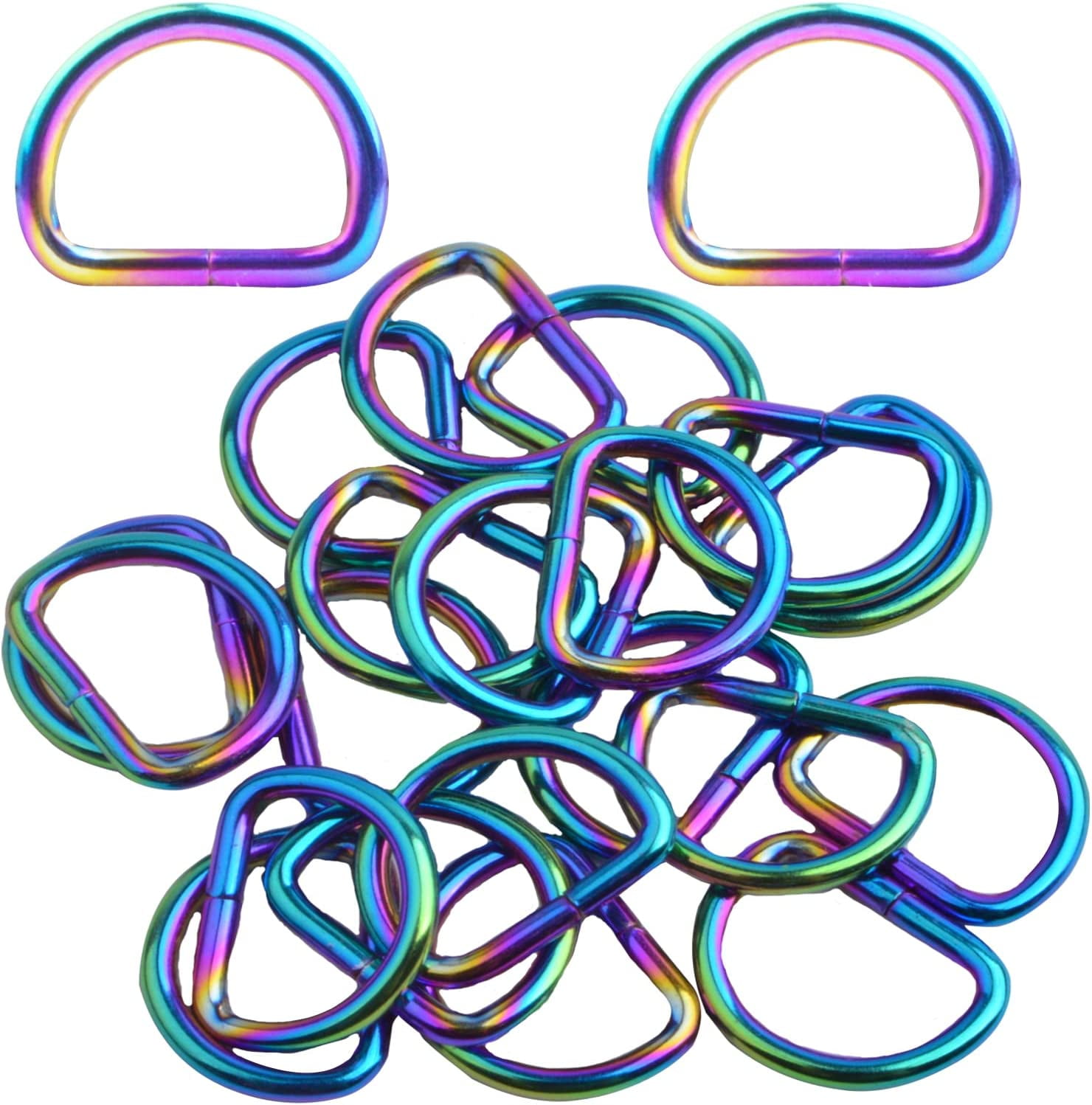 BronaGrand 20pcs 10mm Metal Semi-Circular D Rings Multipurpose Half ...