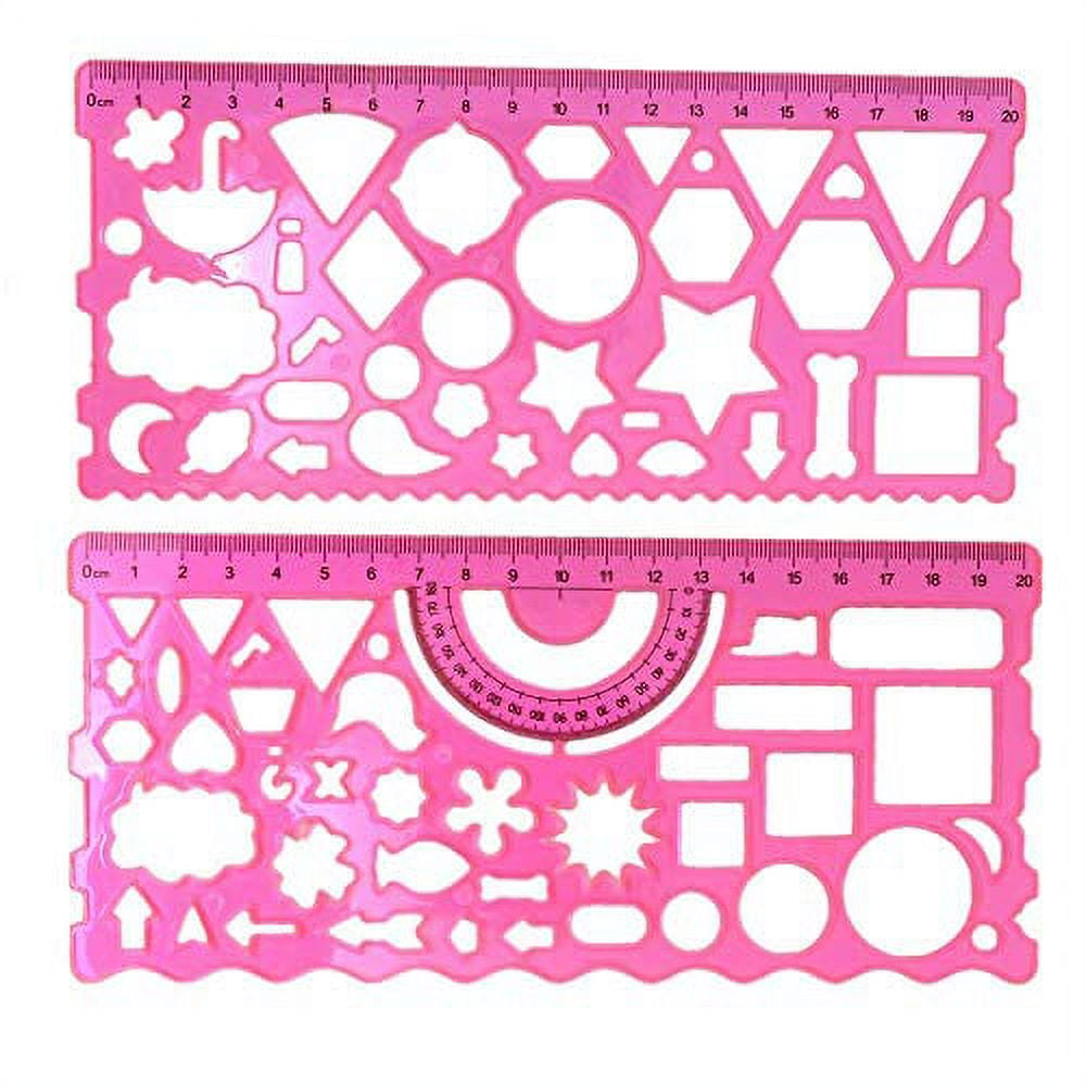 BronaGrand Plastic Templates Drawing Geometric Rulers Triangle Circle ...