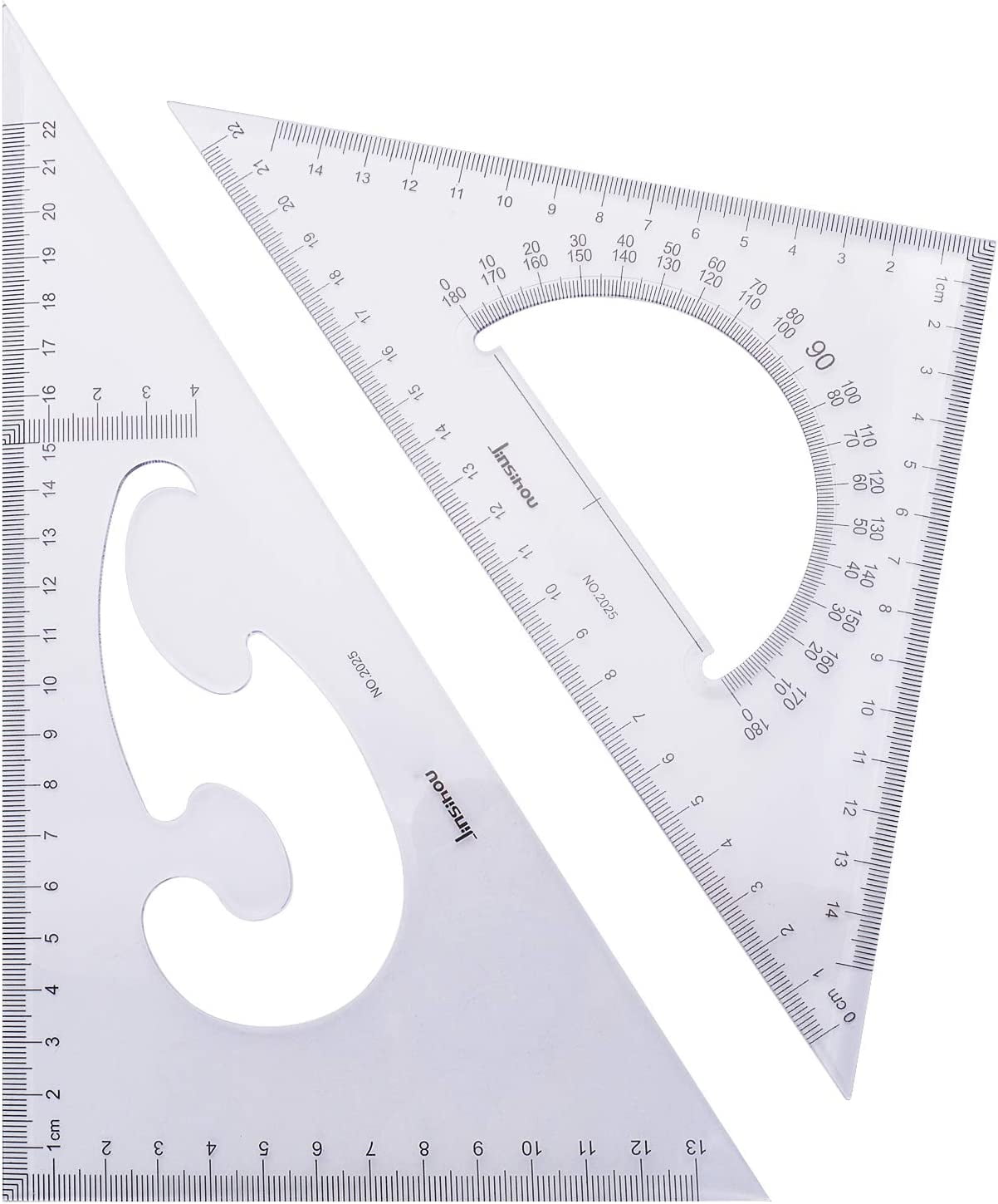 BronaGrand Triangle Ruler Square Set, 30/60 and 45/90 Degrees, Set of 2 - Walmart.com