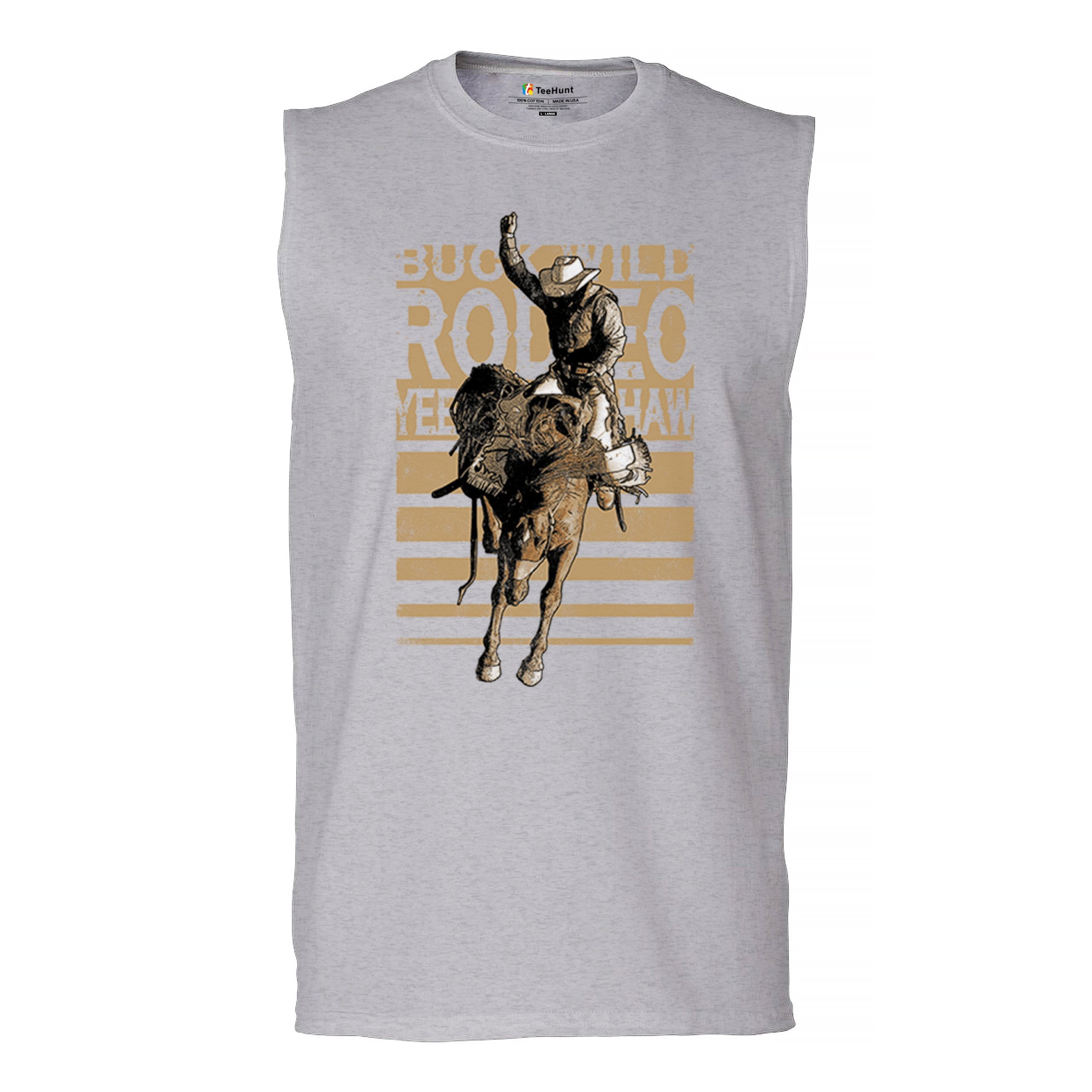 Bronc Riding Cowboy Rodeo Champion Muscle Shirt Western Horseback ...