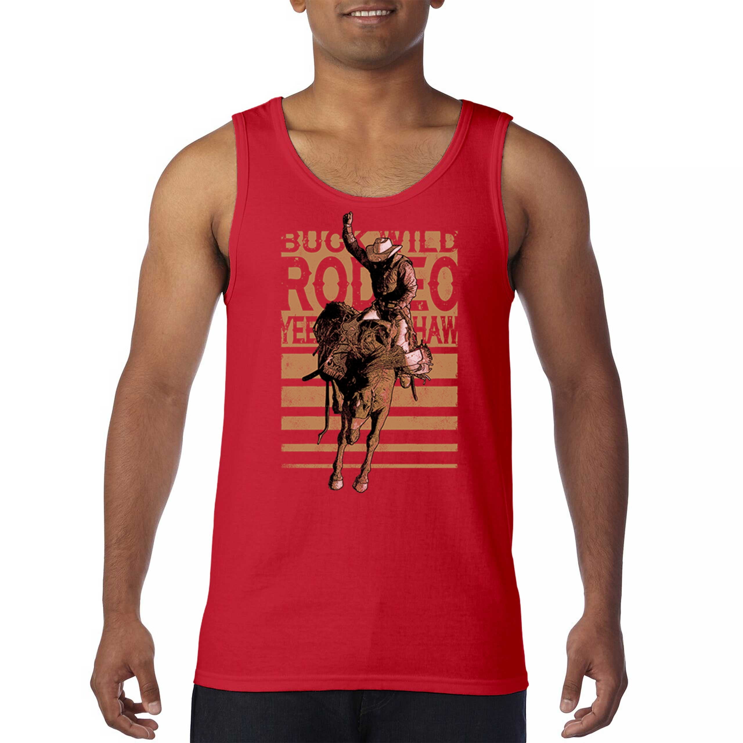 Bronc Riding Cowboy Rodeo Champion Tank Top Western Horseback Bucking ...