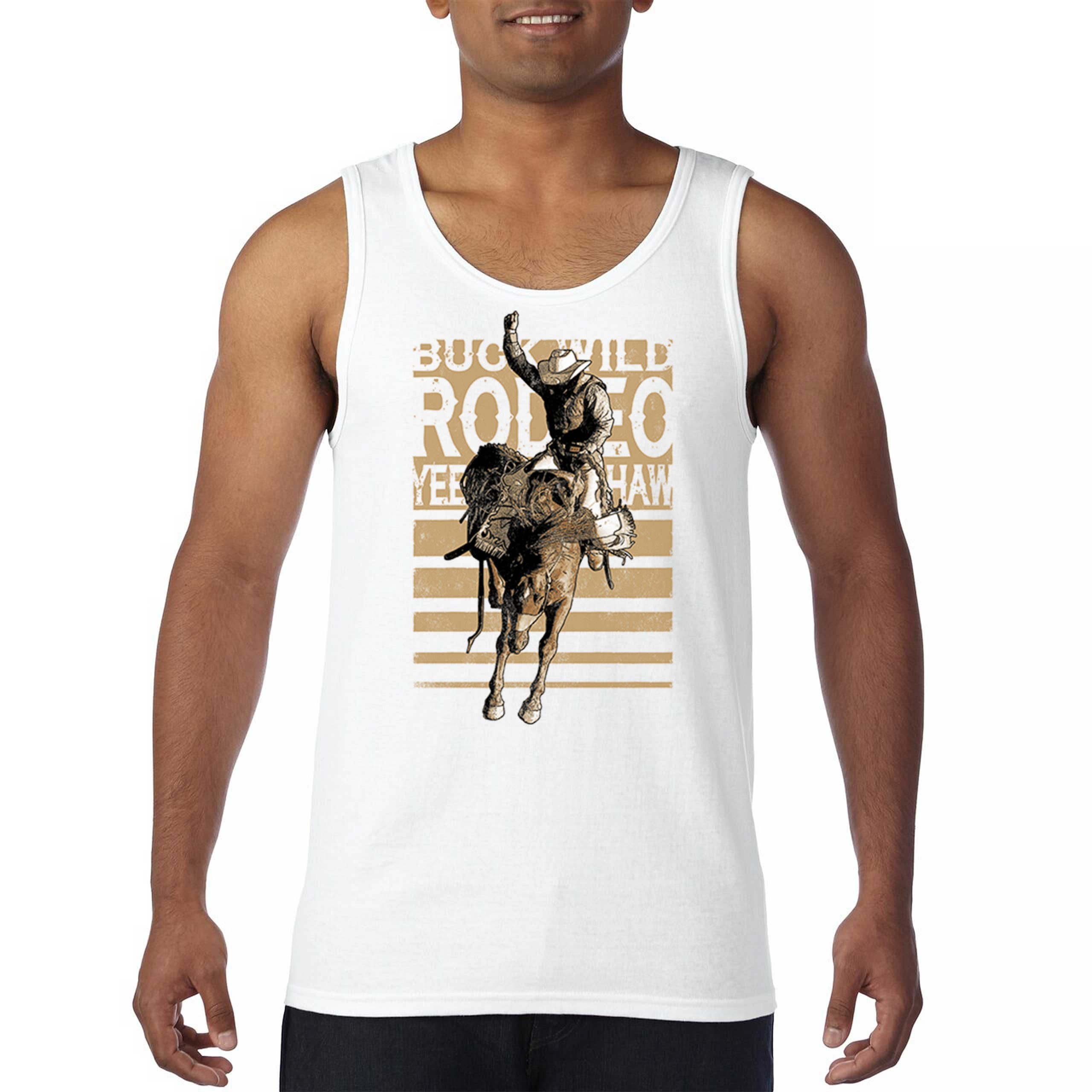 Bronc Riding Cowboy Rodeo Champion Tank Top Western Horseback Bucking ...