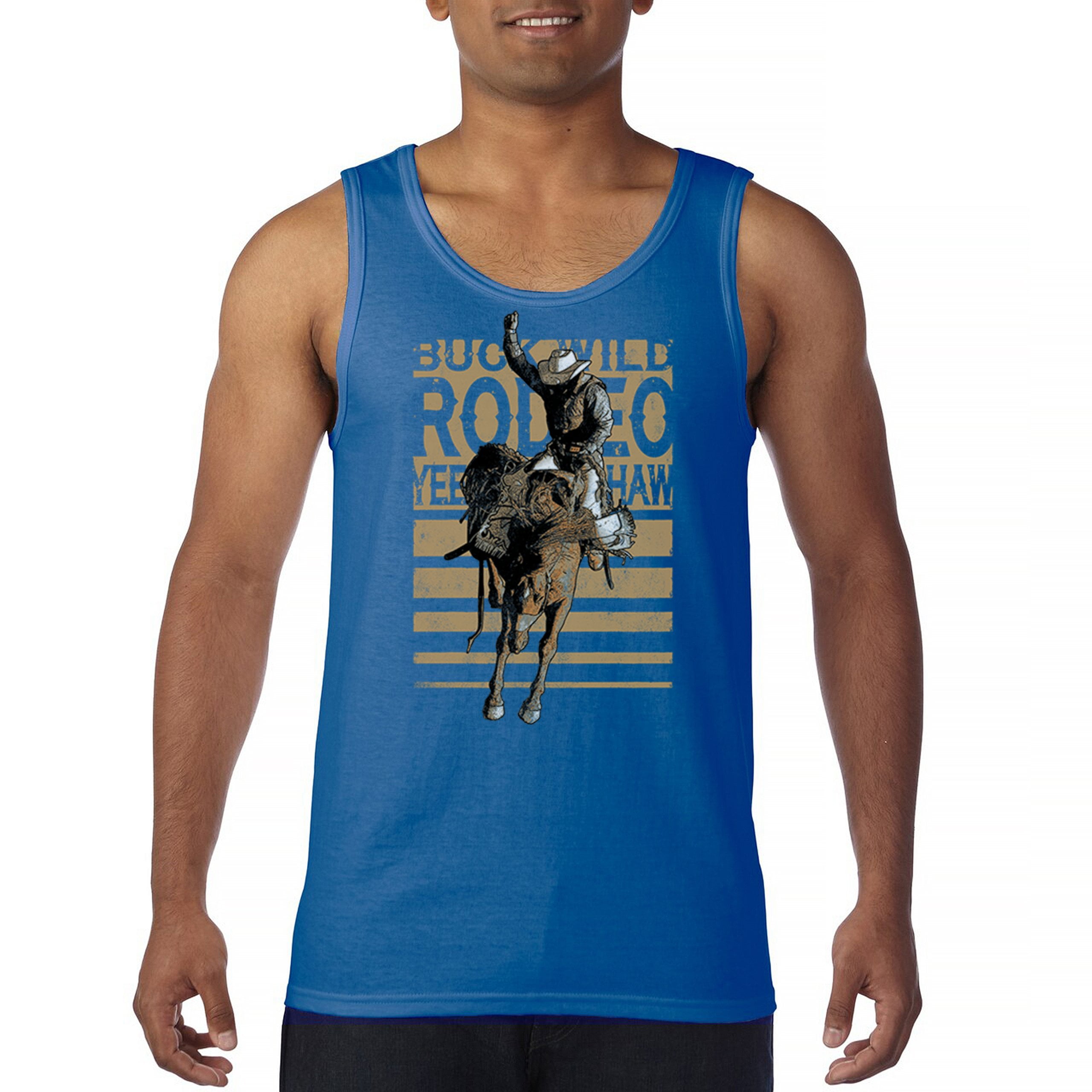 Bronc Riding Cowboy Rodeo Champion Tank Top Western Horseback Bucking ...