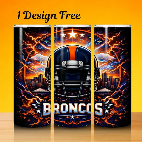 Bronco 20oz Skinny Tumbler Wrap PNG, Sport 20oz Tumbler PNG, Mascot ...