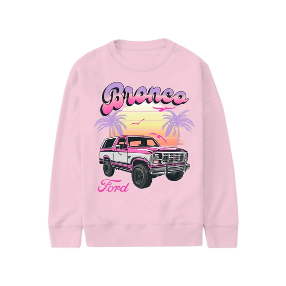 Ford Bronco Girls Sunset Graphic Long Sleeve Sweatshirt Sizes 4-16 Warm ...