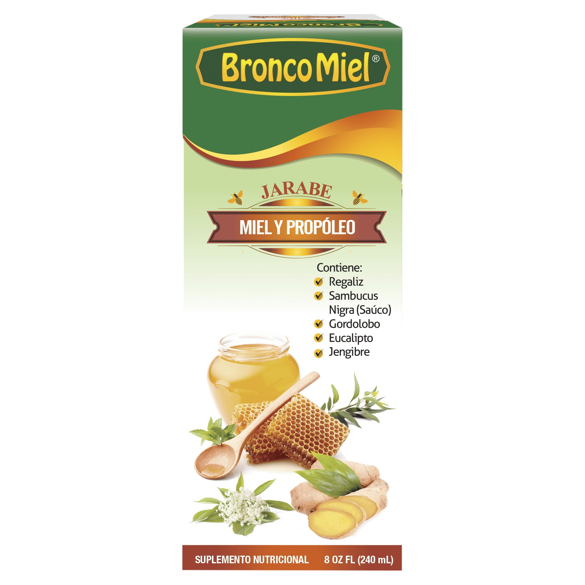 BroncoMiel Syrup 8 oz - Jarabe con Miel - Walmart.com