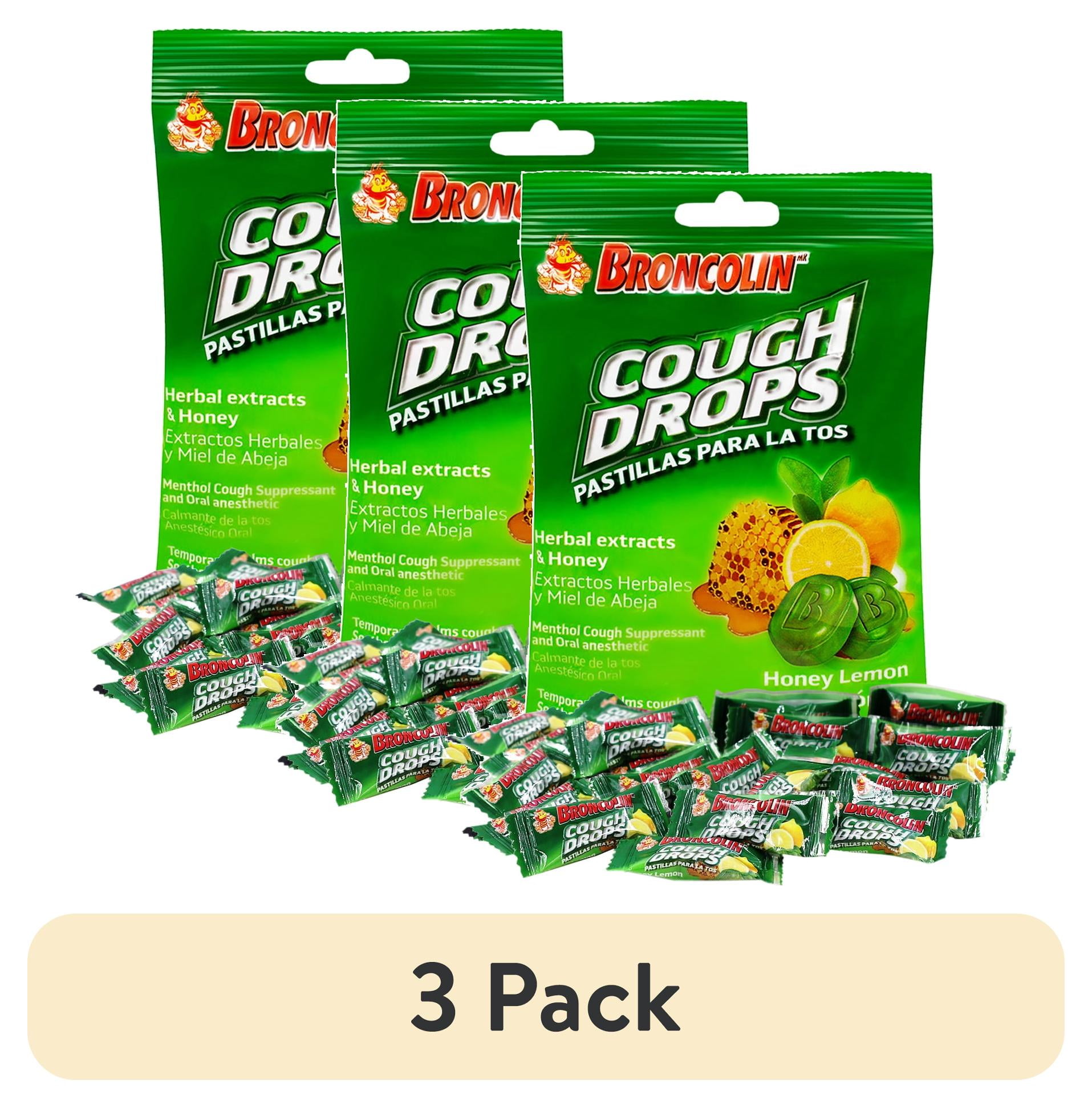 (3 pack) Broncolin Honey Lemon Candy Drops 22 Count Bag - Walmart.com