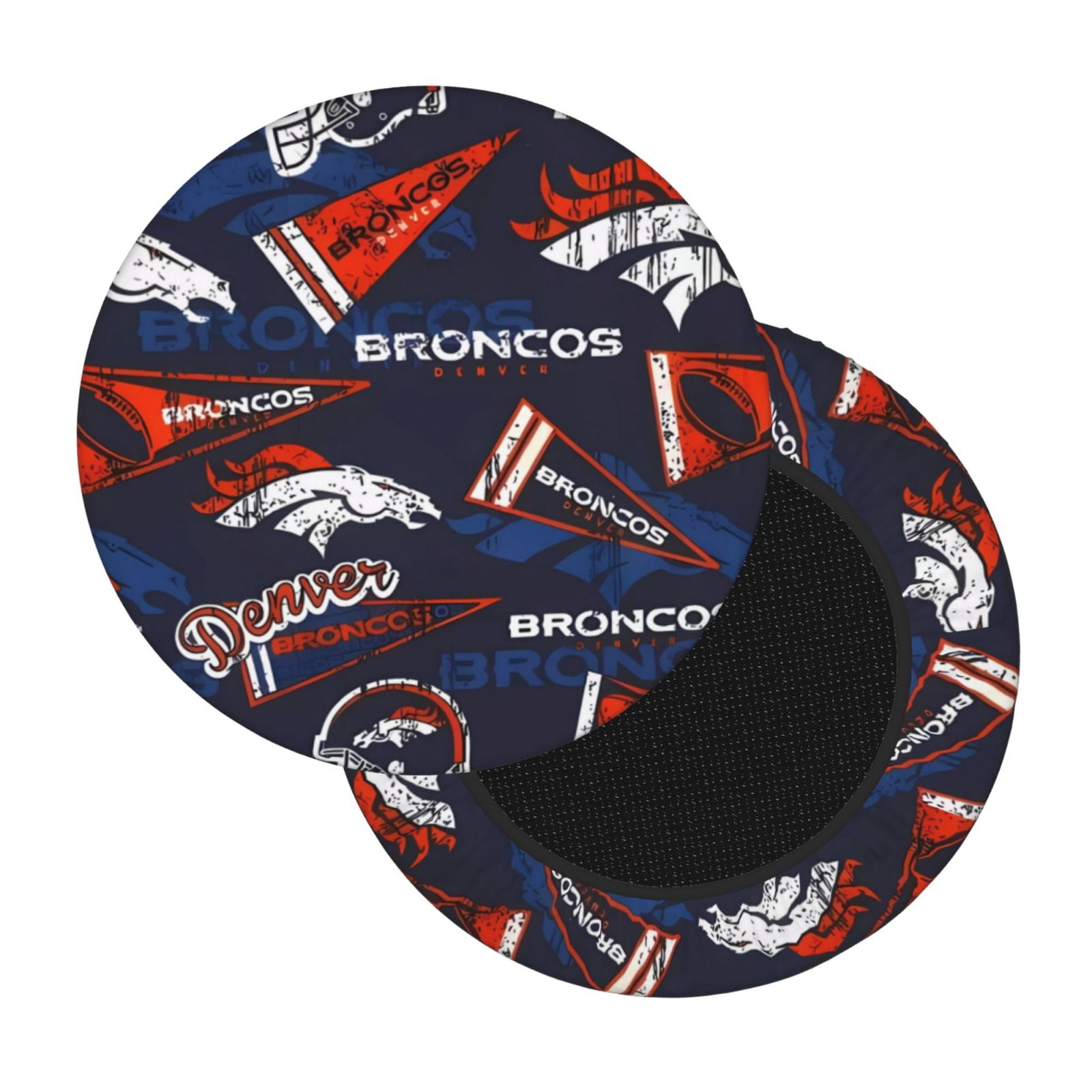 Broncos American Football Team Round Bar Chair Cushion Covers Elastic ...