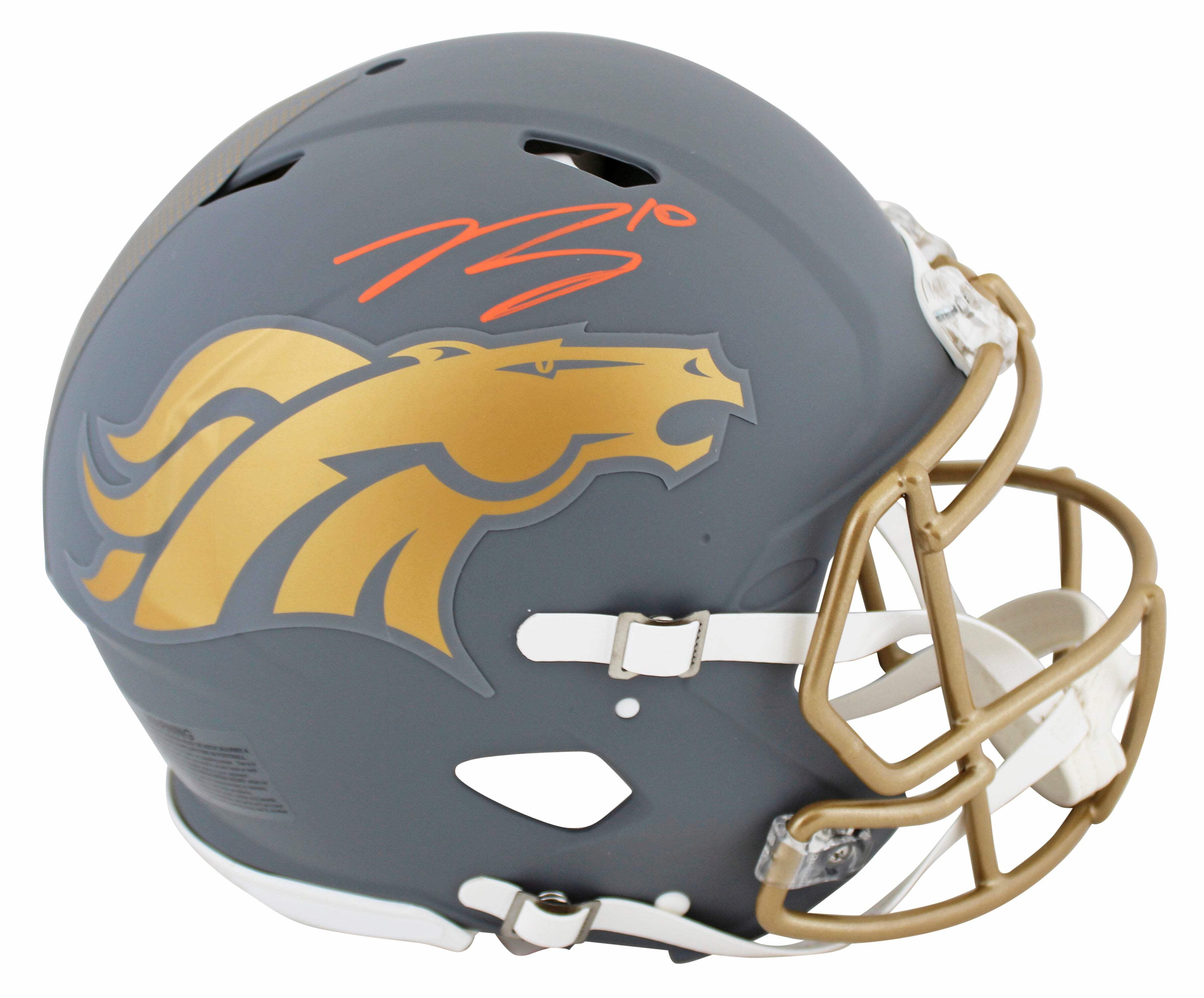 Broncos Bo Nix Authentic Signed Slate Full Size Speed Proline Helmet ...