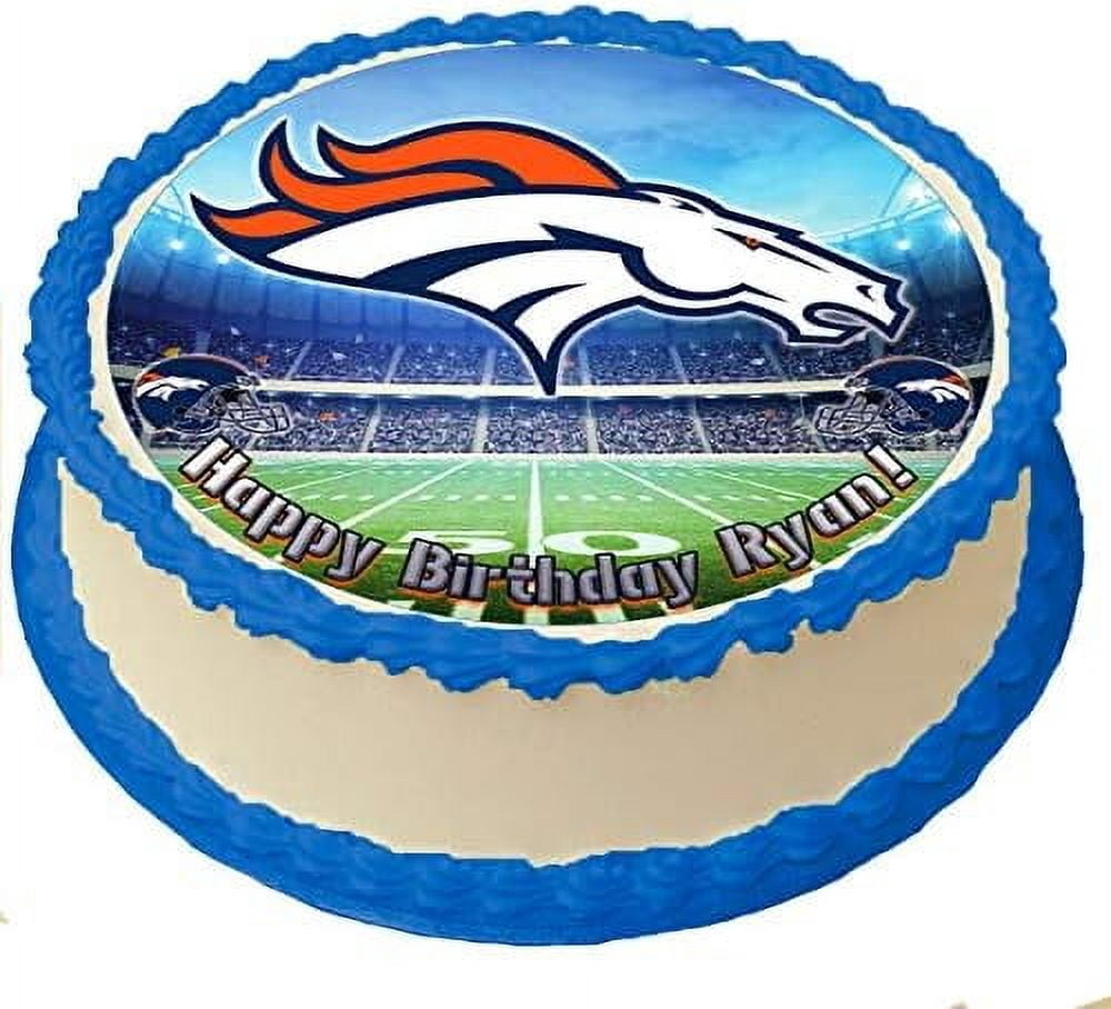 Broncos Cake Topper 8 Inches Round Birthday Cake Topper - Walmart.com