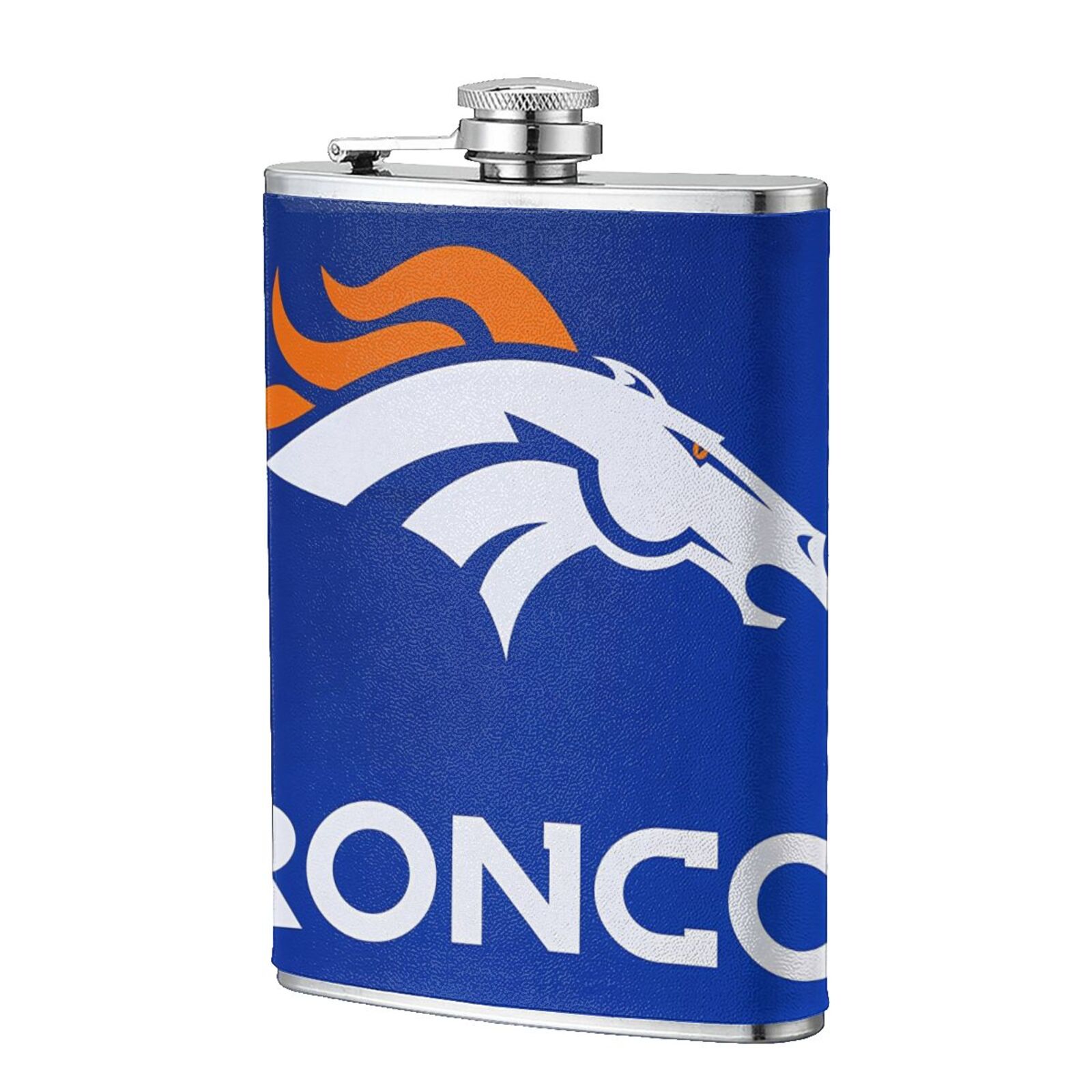 Broncos Flagon Hip Flask for Men, 8oz Food-grade Stainless Steel ...