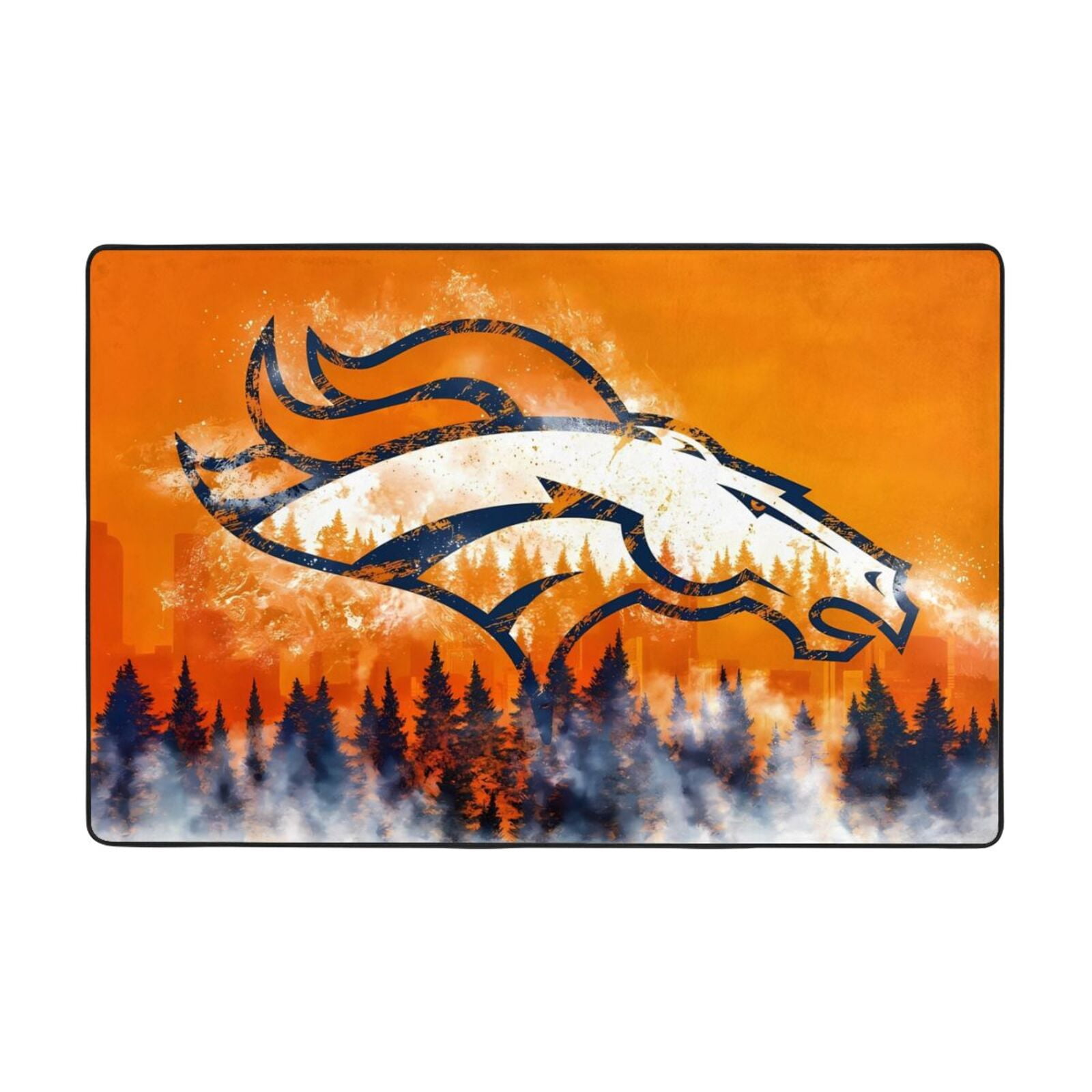 Broncos Football Bathroom Rugs Non-Slip Water Absorbent Washable Bath ...