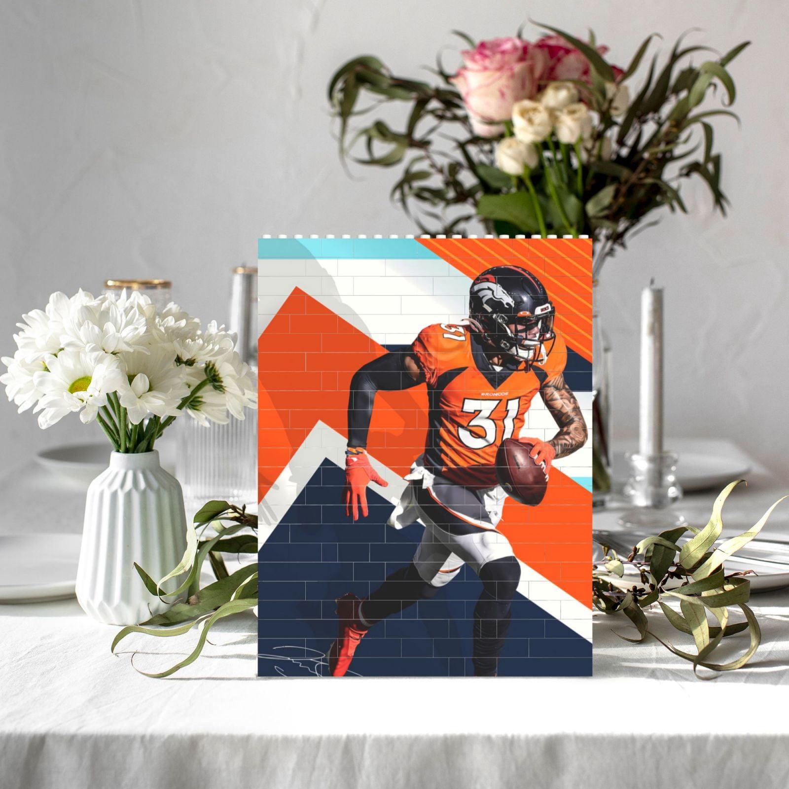Broncos Football Team Customized Children's Intellectual Building Block ...