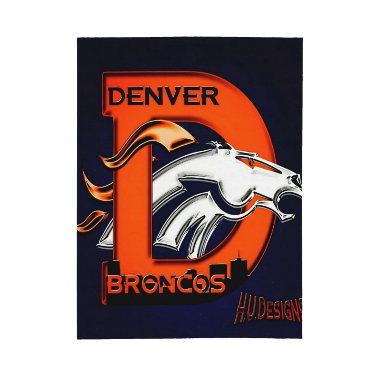 Broncos Football Team Flannel Blanket, Thickened and Super Soft Blanket ...
