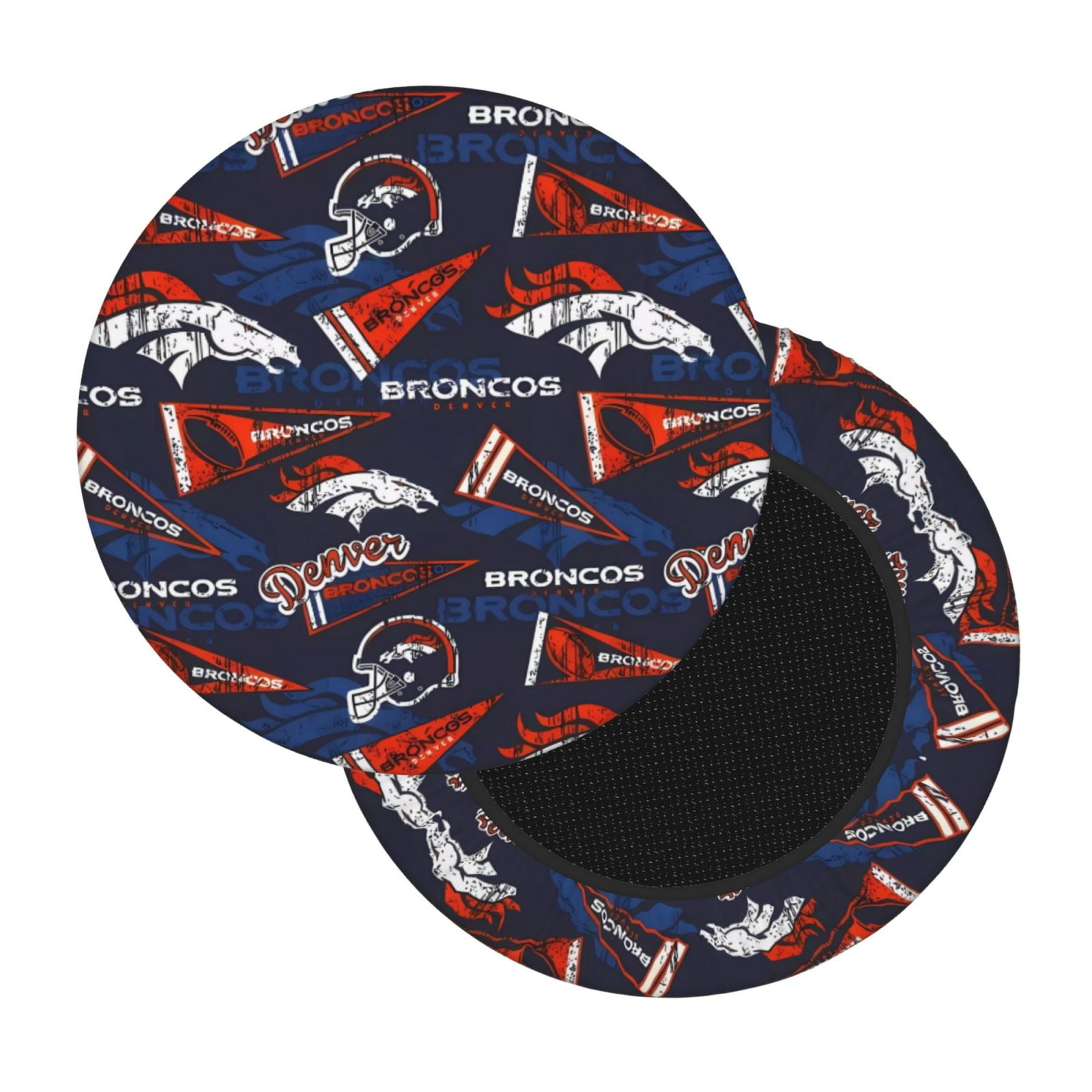 Broncos Football Team Personalized Round Bar Stool Seat Covers, Non ...
