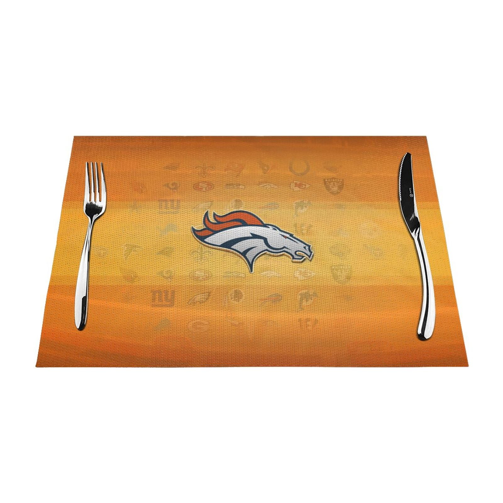 Broncos Football Team Pvc Woven Placemat, Easy To Clean, Stylish Home ...