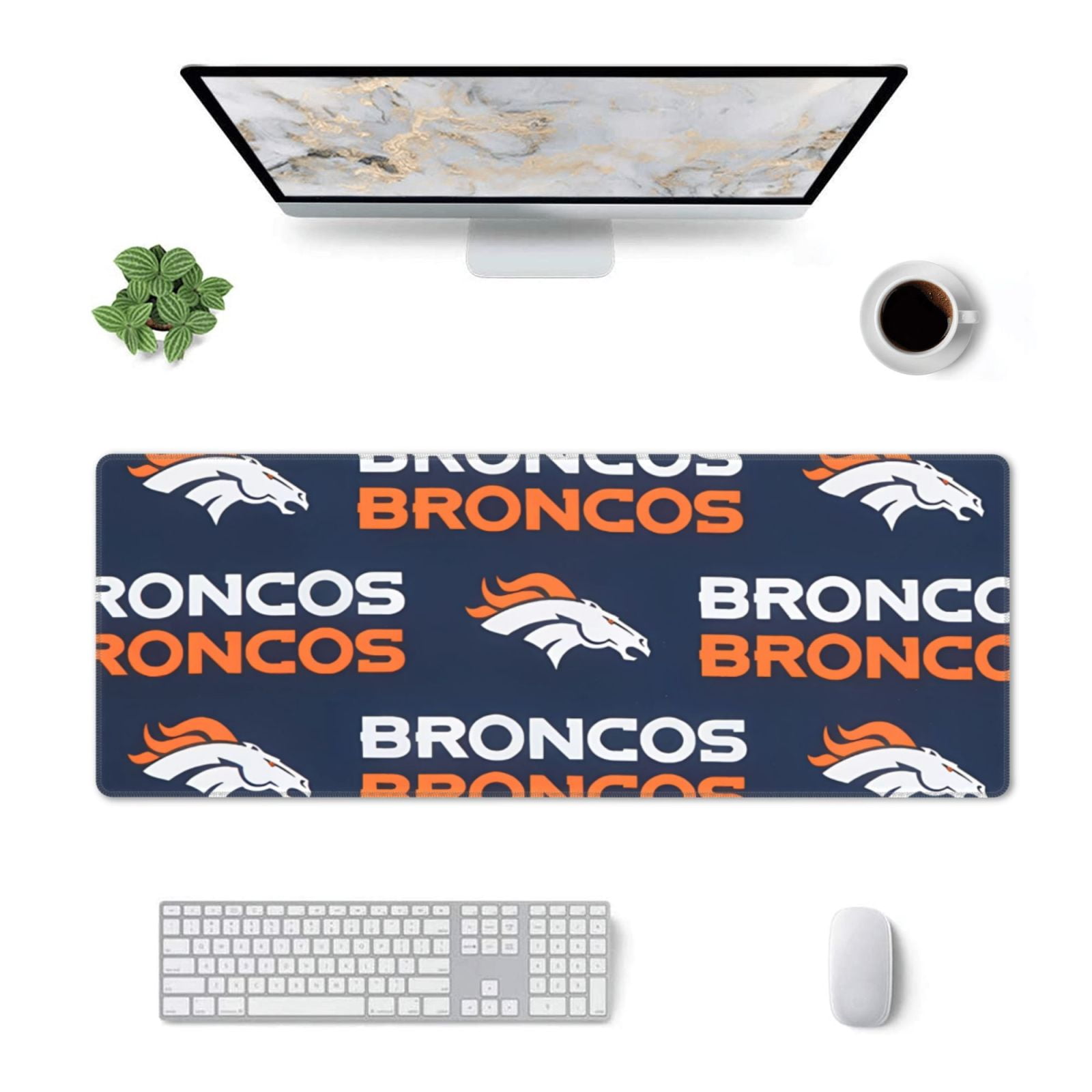 Broncos Football Team Theme Logo Mouse Pad, Extra Large Rubber Keyboard ...
