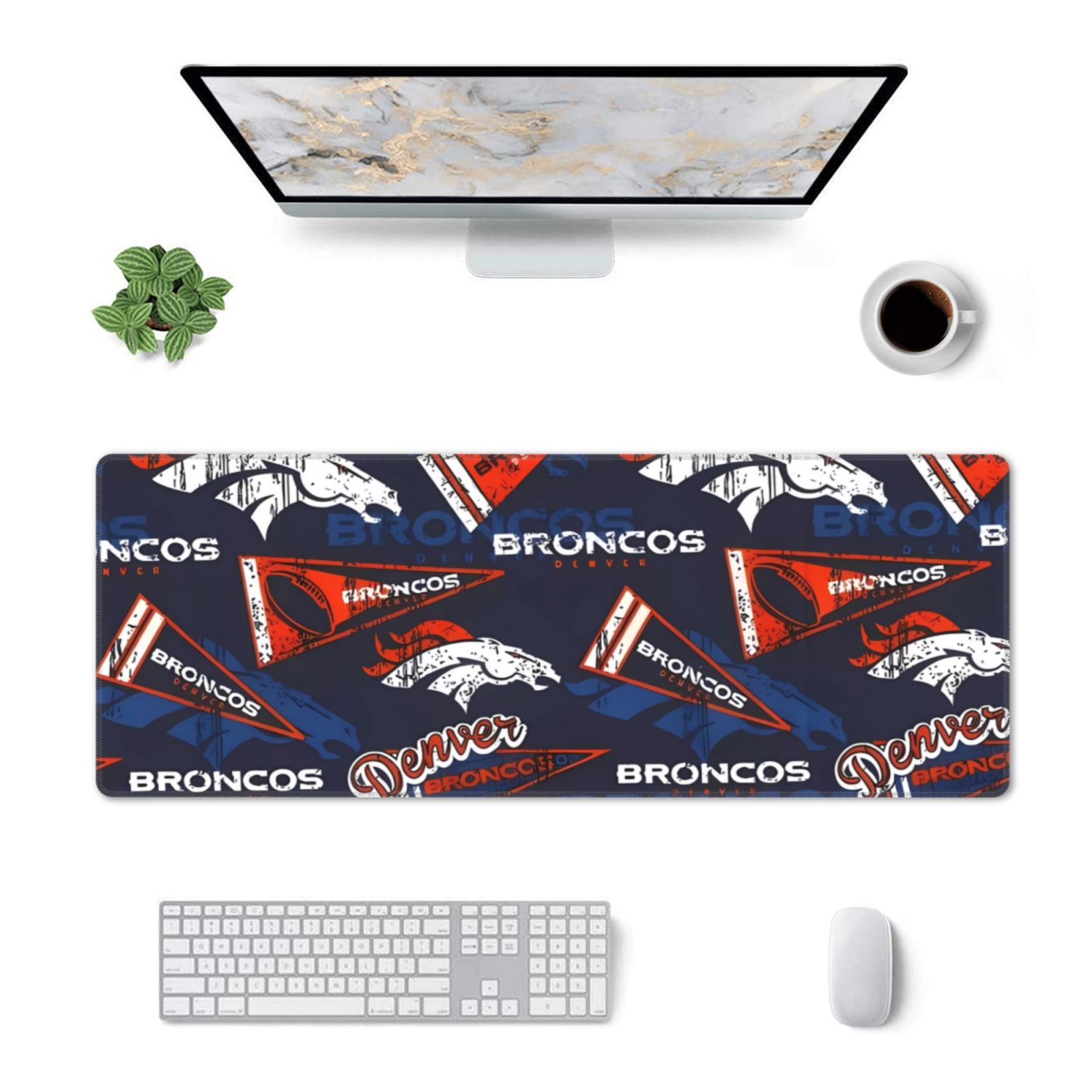 Broncos Football Team Theme Logo Mouse Pad, Extra Large Rubber Keyboard ...
