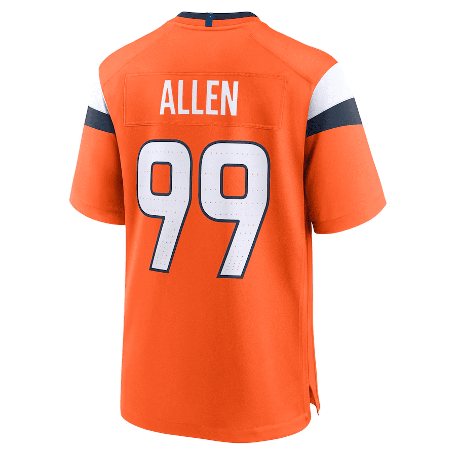 Broncos Men's Zach Allen#99 Player Game Jersey Team Fans Classic ...