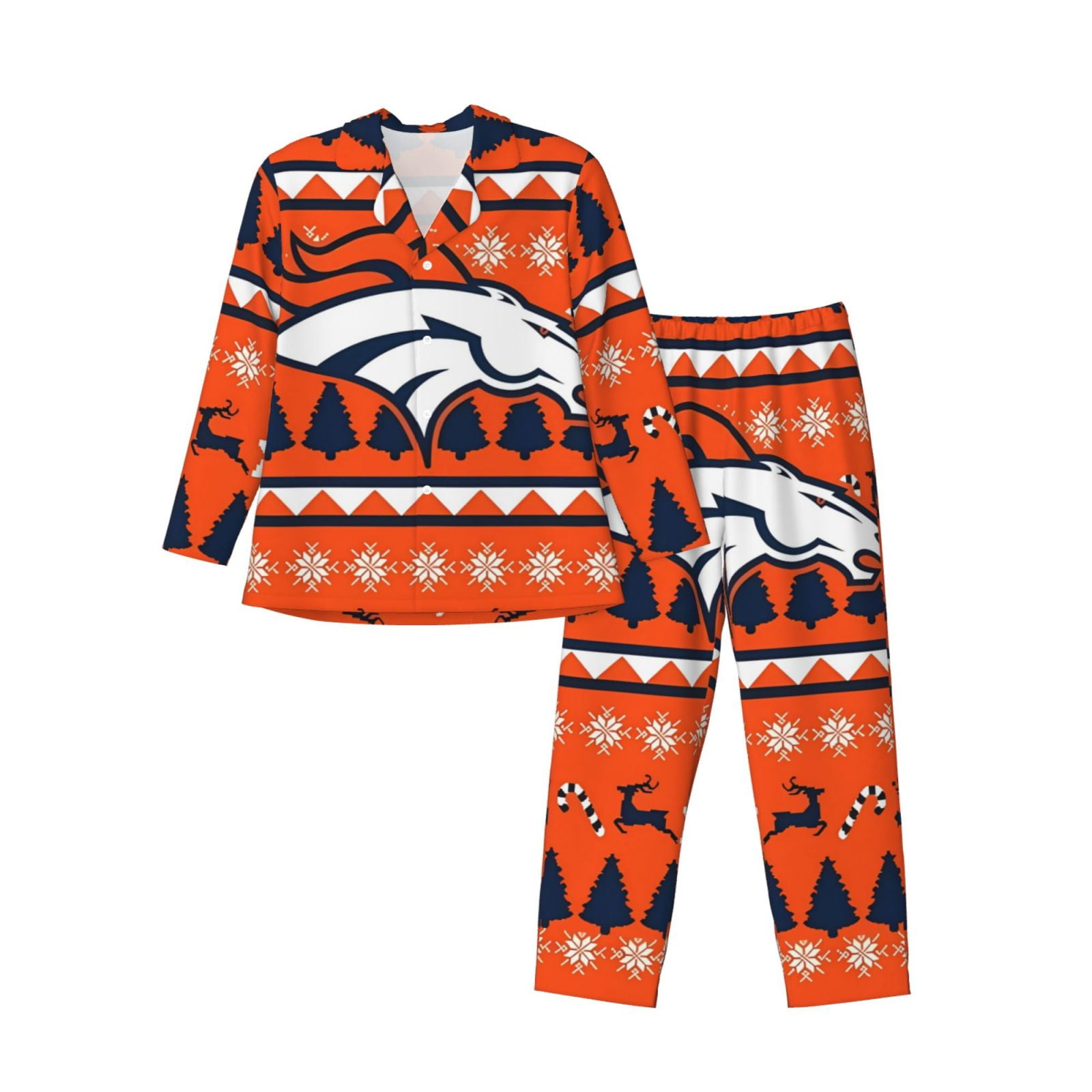 Broncos Mens pyjamas set Fall-Winter lounge sets for Mens Couple Family ...