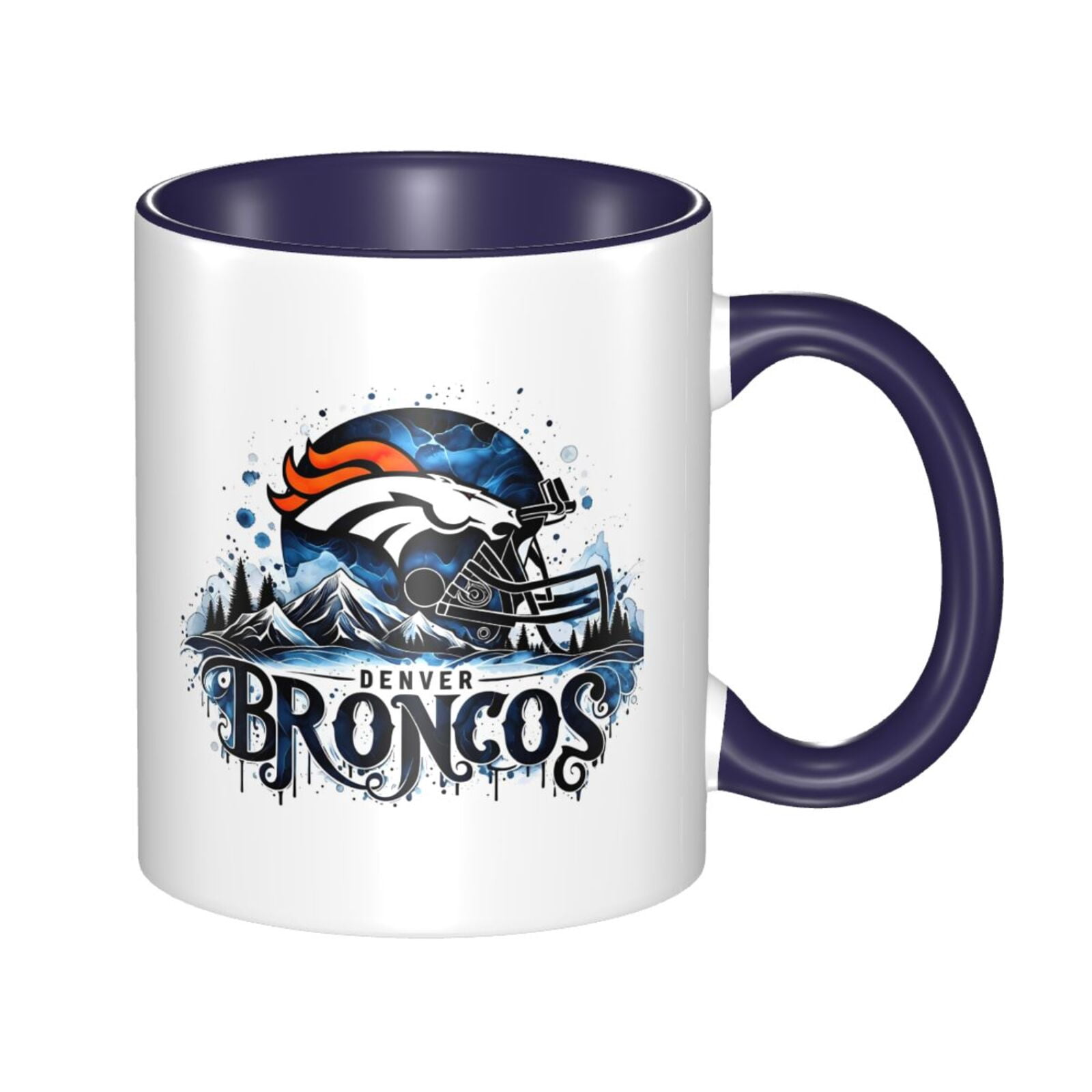 Broncos Mugs Ceramic Coffee Mugs With Handle for Women Men, Colorful ...