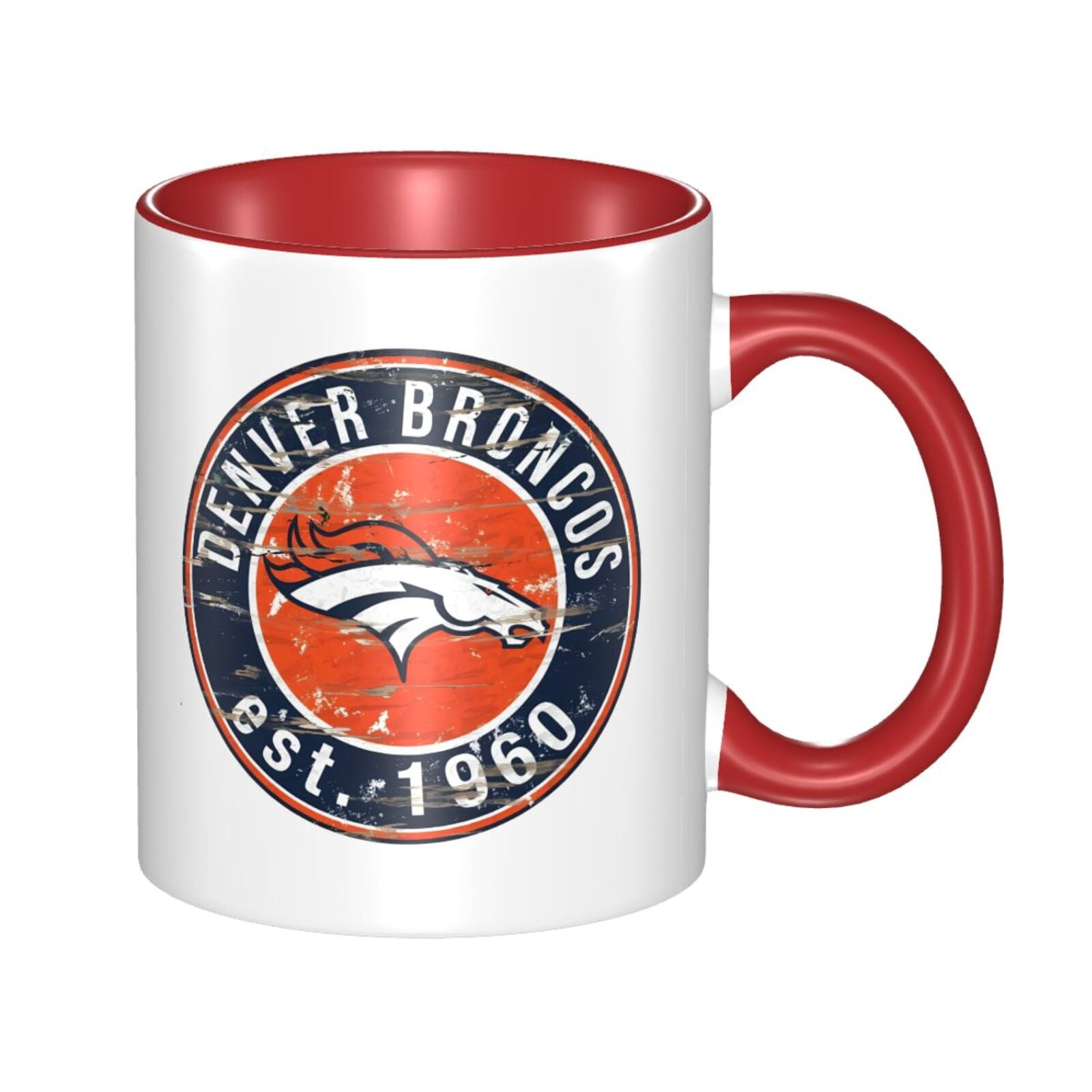 Broncos Mugs Ceramic Coffee Mugs With Handle for Women Men, Colorful ...