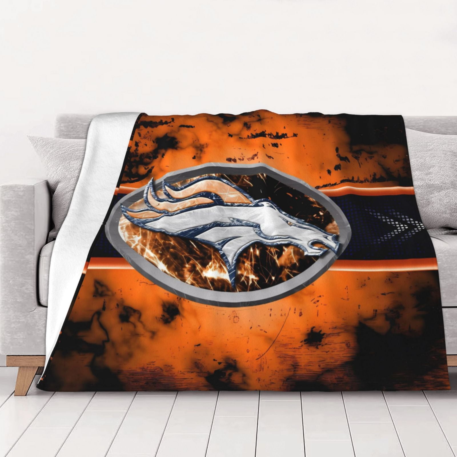 Broncos Sports Theme Blanket Super Soft Flannel Blanket Light Warm ...