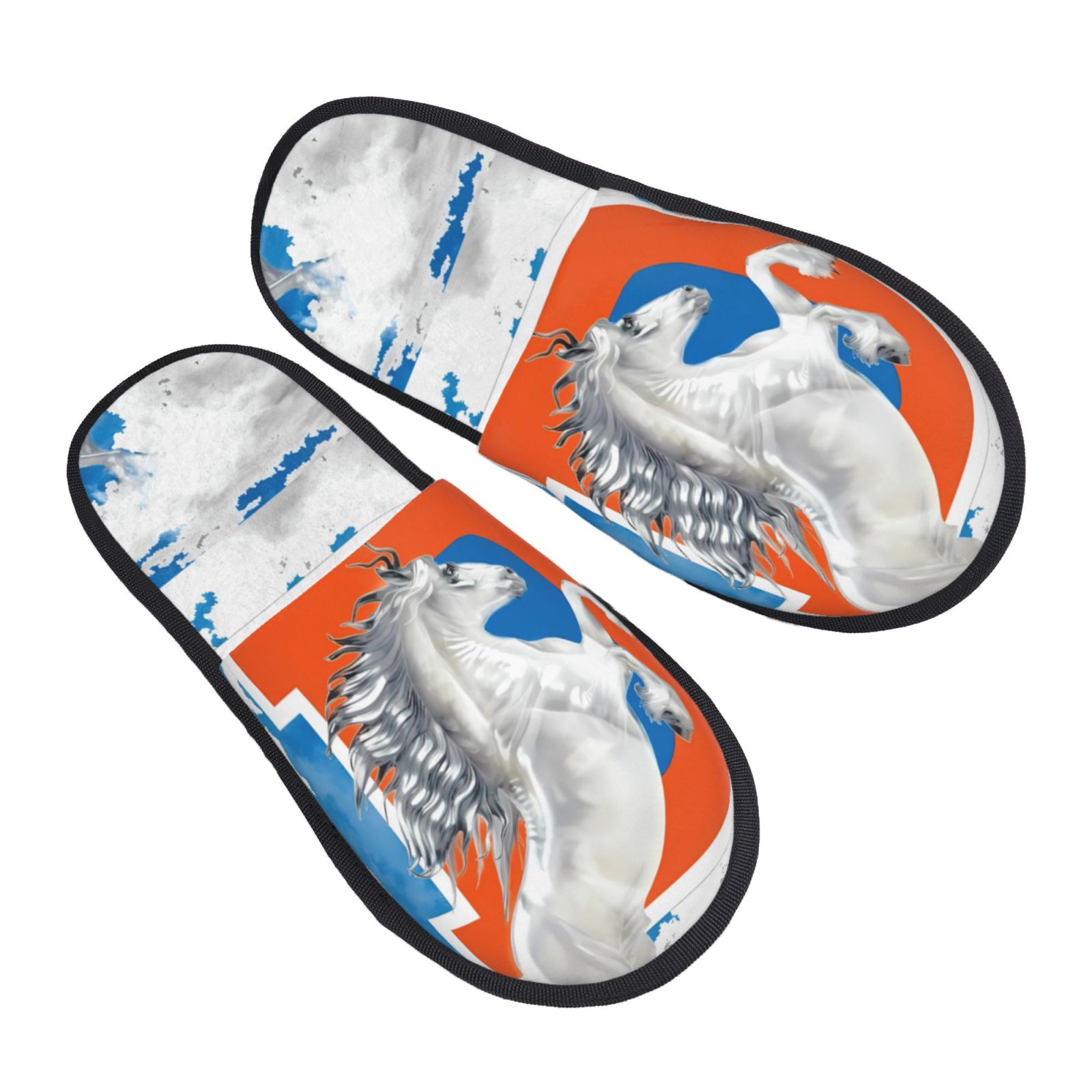 Broncos Sports Theme Men and Women Plush Warm Slippers Indoor Slippers ...