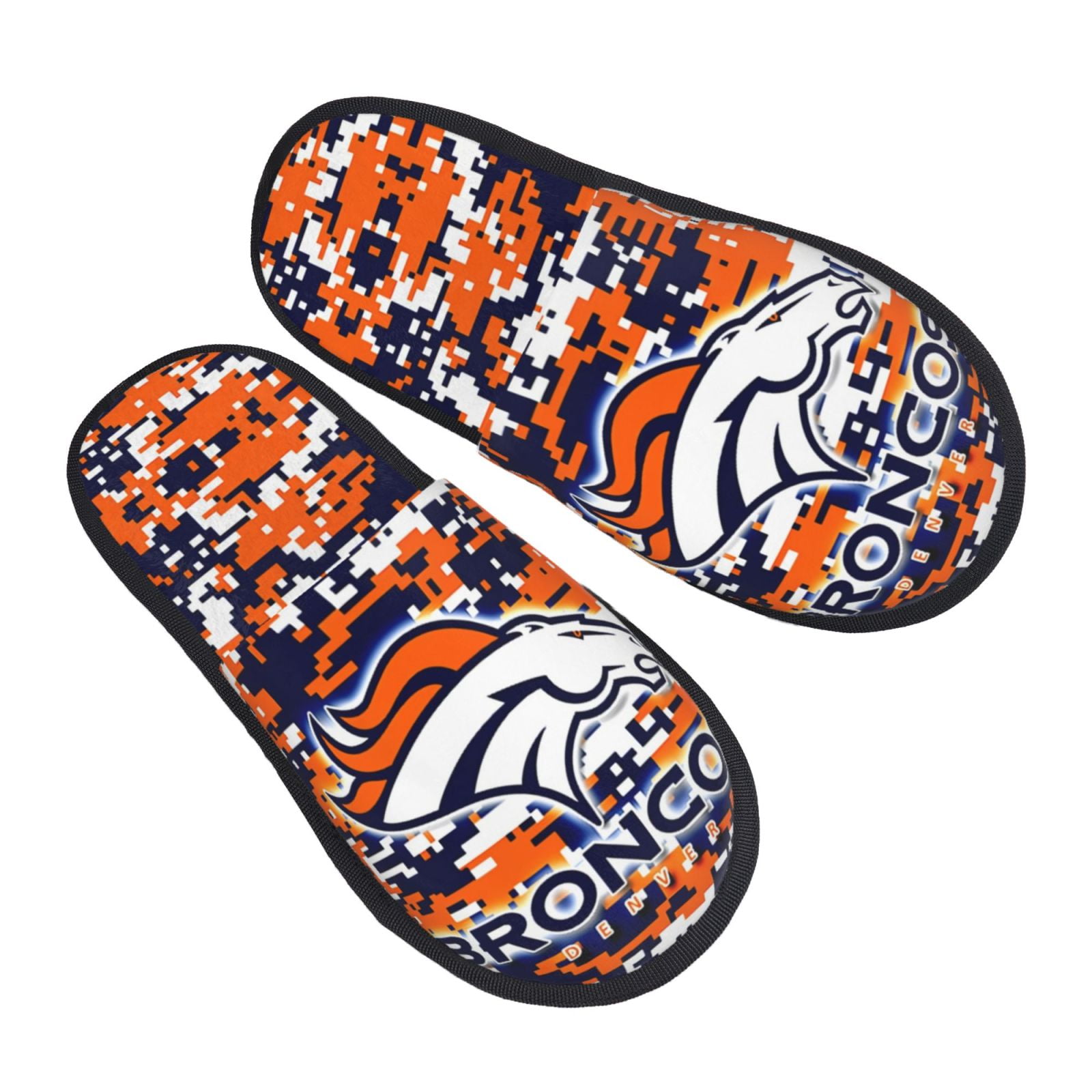 Broncos Sports Theme Men and Women Plush Warm Slippers Indoor Slippers ...