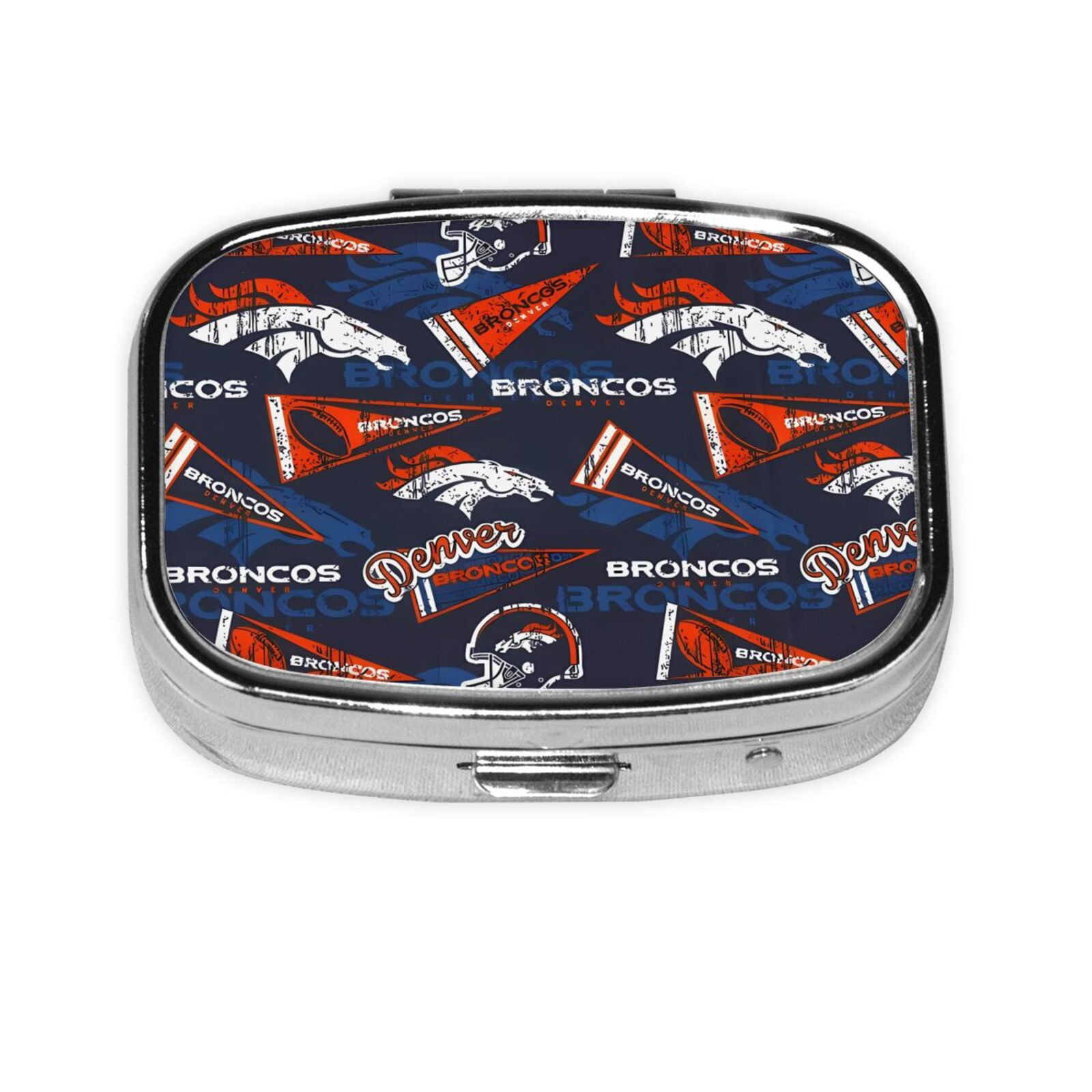 Broncos Square Pill Box Mini medicine box Vitamin Organizer Box, Travel ...