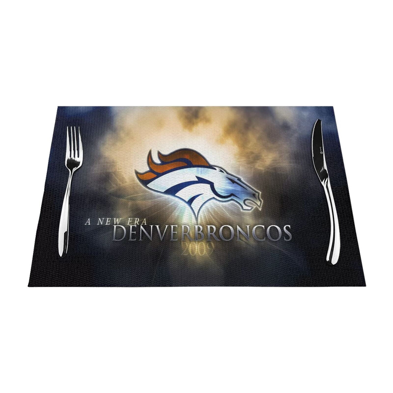 Broncos Team Pvc Woven Placemat 12x18in (1 Piece Pack, 4 Piece Pack, 6 ...