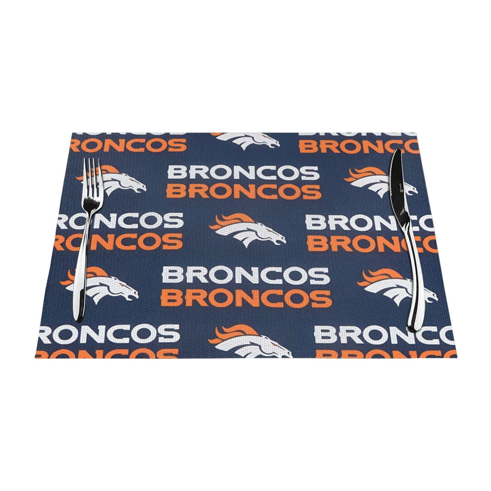 Broncos Team Pvc Woven Placemat 12x18in (1 Piece Pack, 4 Piece Pack, 6 ...