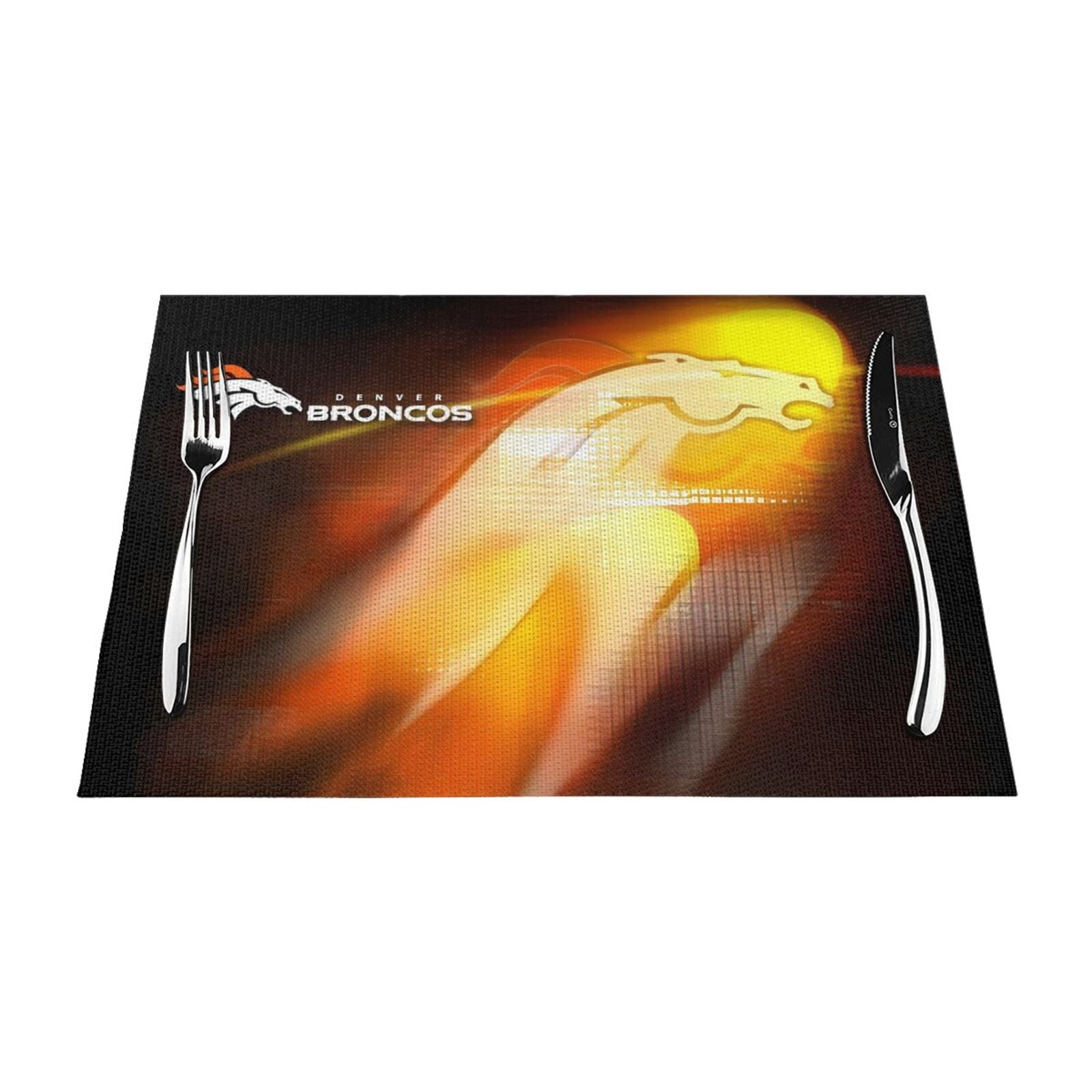 Broncos Team Pvc Woven Placemat 12x18in (1 Piece Pack, 4 Piece Pack, 6 ...