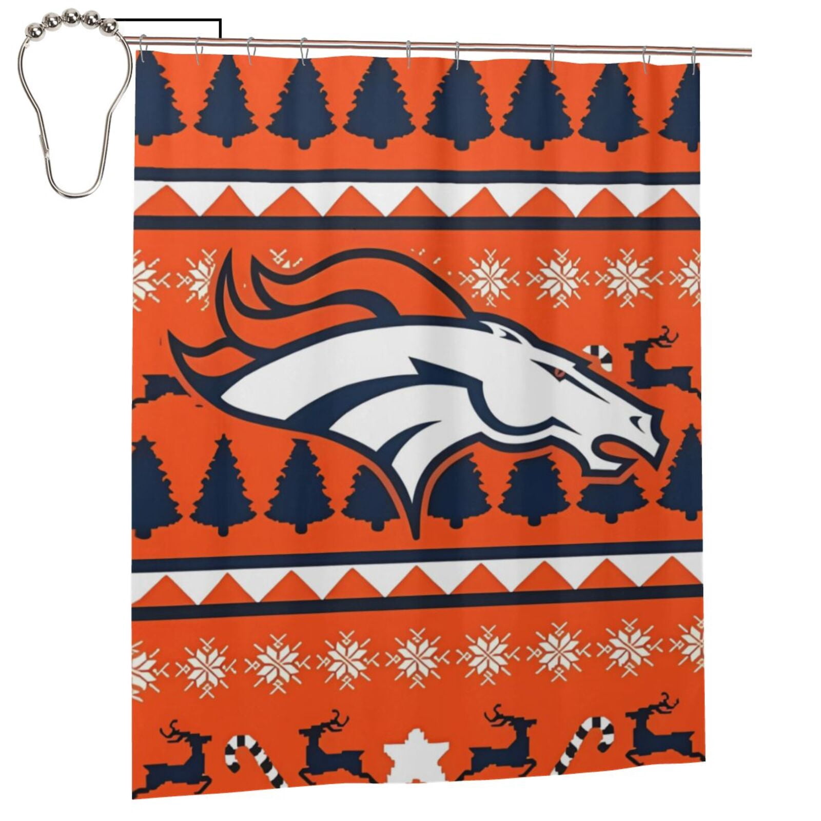 Broncos Team Shower Curtain Waterproof bathroom curtain Machine ...