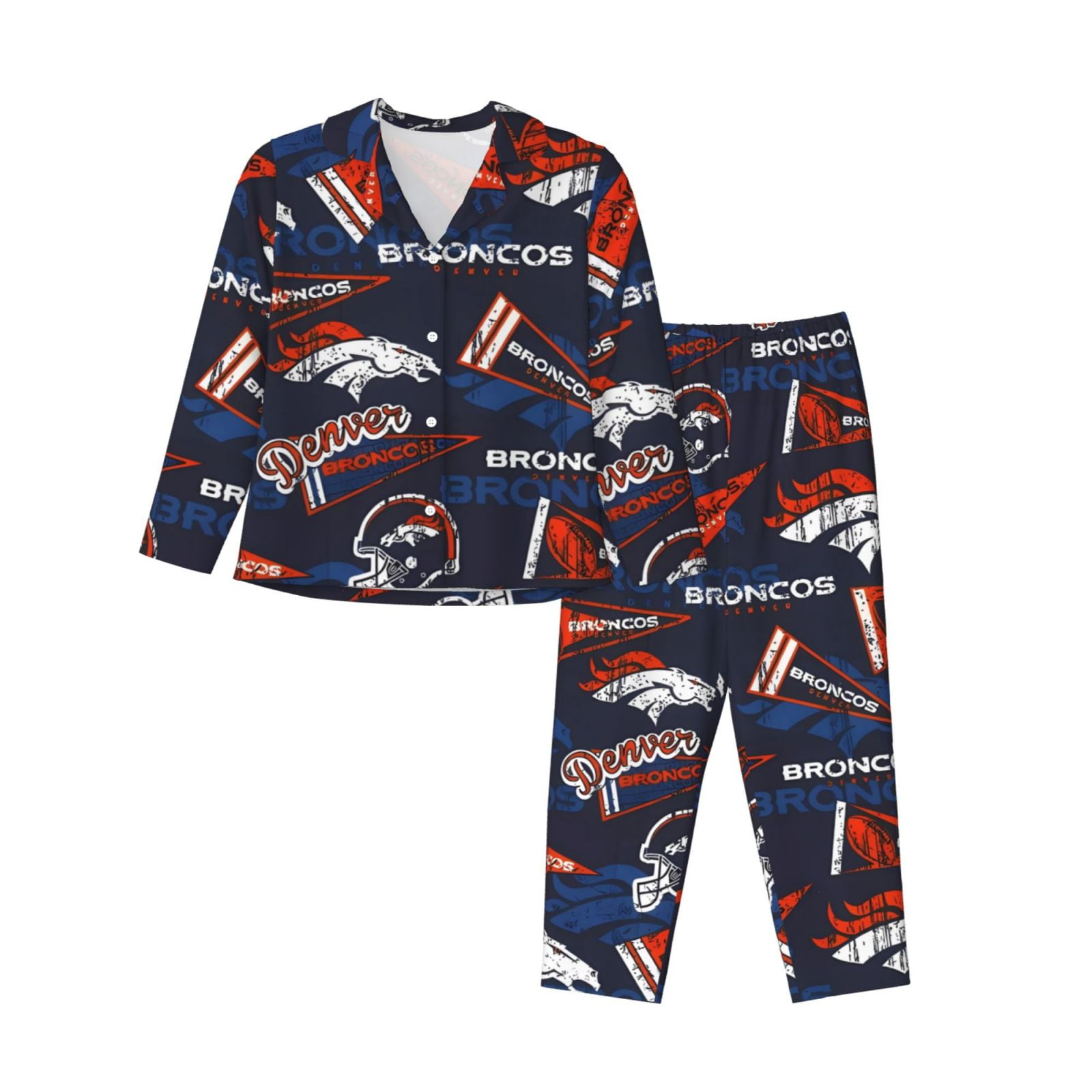 Broncos Women pyjamas set Fall-Winter lounge sets for Mens Couple ...