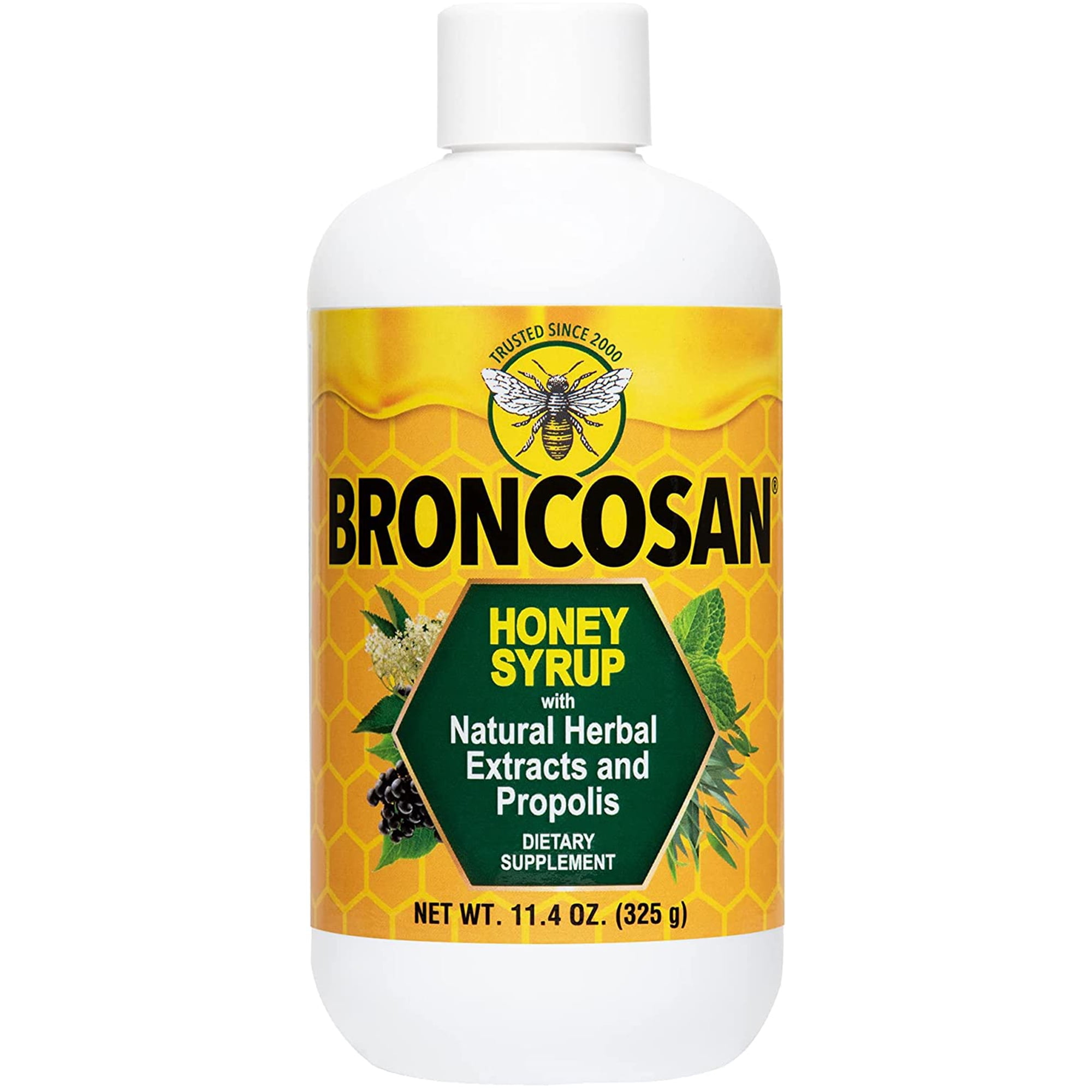 Broncosan Honey Syrup with Propolis & Menthol for Dry Throat 11.4 fl Oz ...