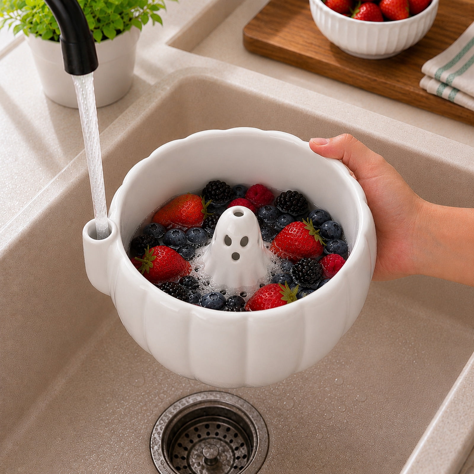 Brondbend Berry Swirl Bowl Plastic 15cm Orange White Quick Wash ...