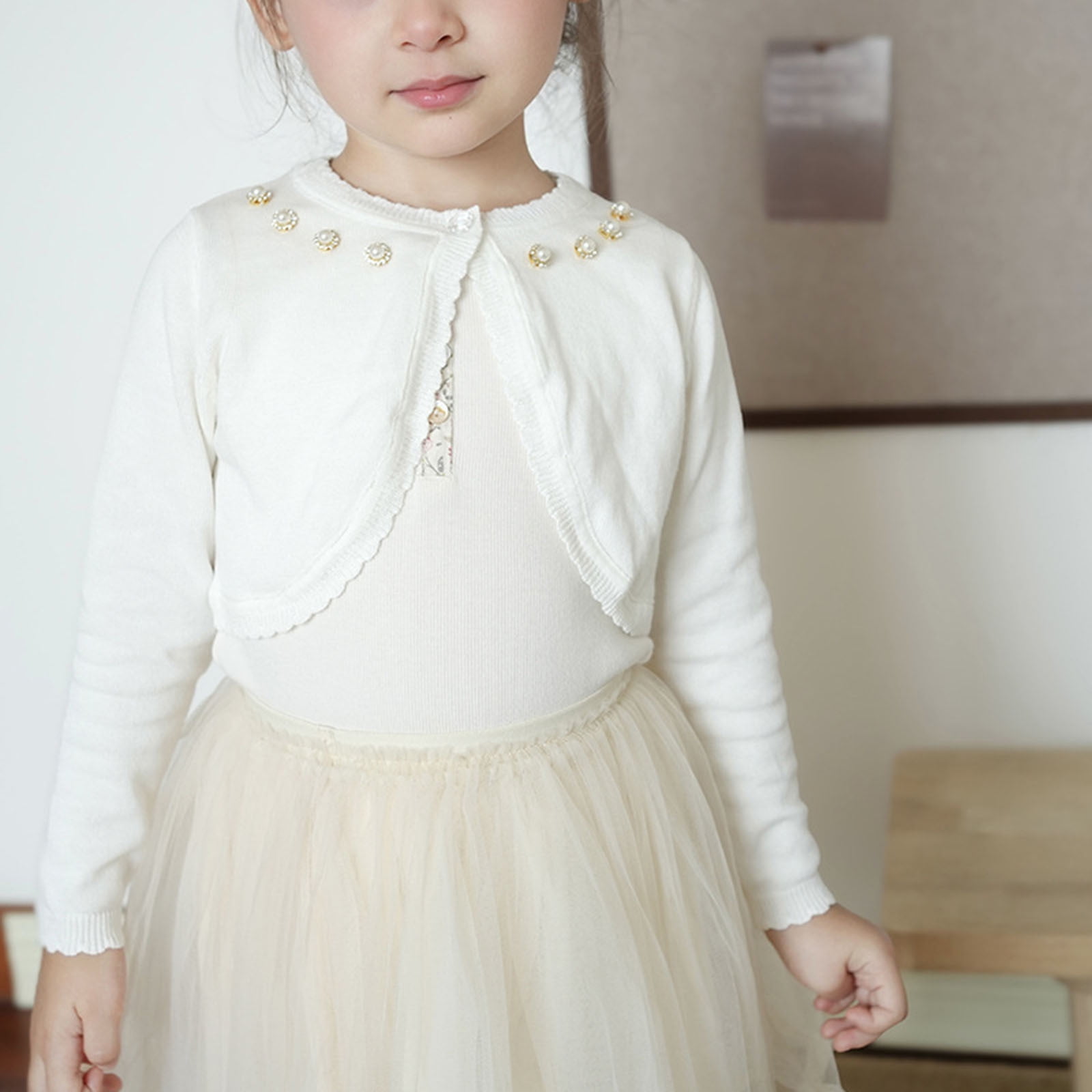 Brondbend Cardigan for Girls Little Girls Knitted Sweater Crewneck Long ...