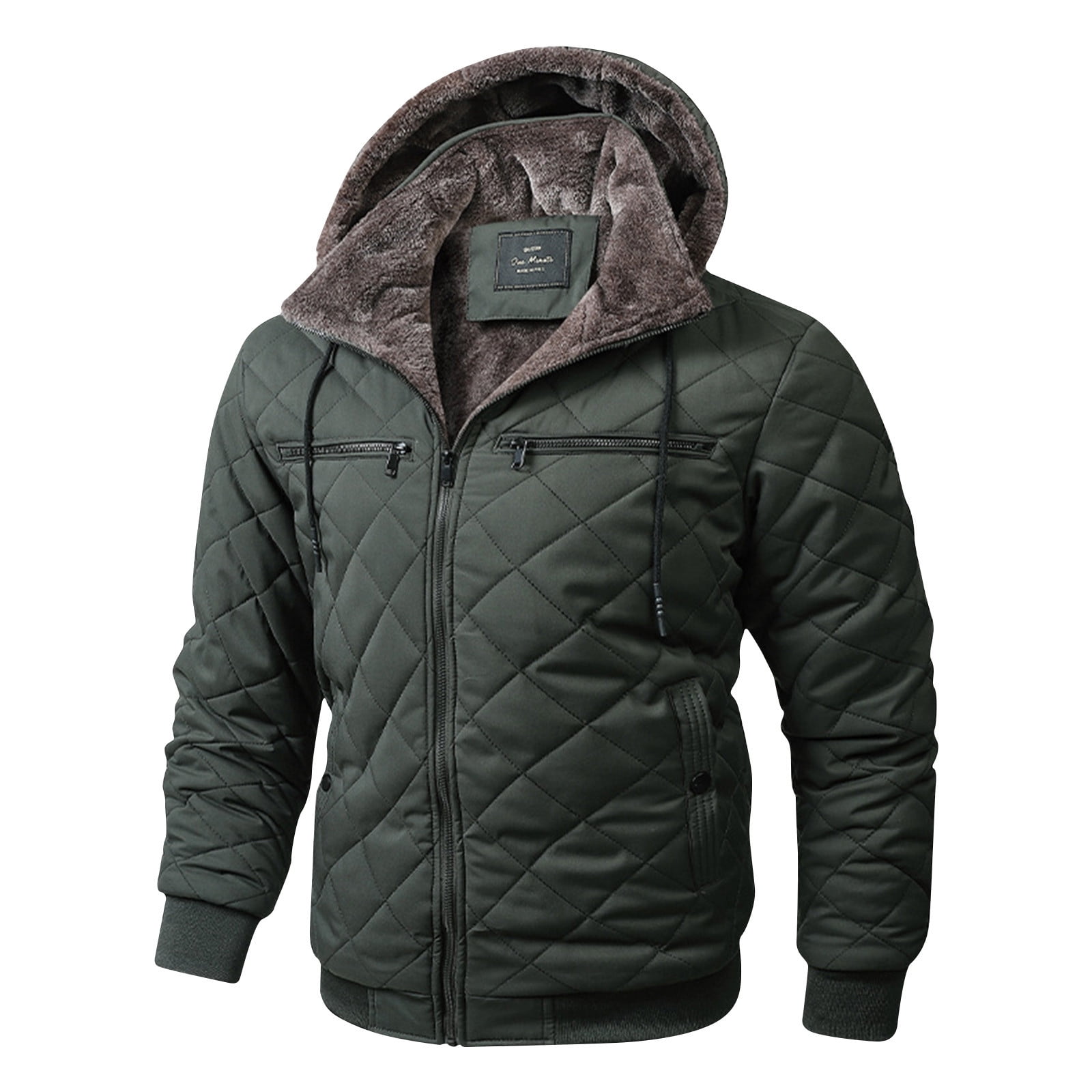 Brondbend Coat for Men Jacket for Men Hooded Long Sleeved Zipper Pocket ...