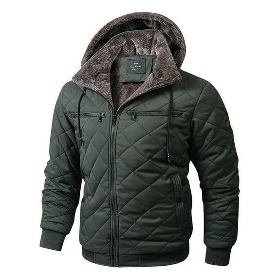 Brondbend Coat for Men Jacket for Men Hooded Long Sleeved Zipper Pocket ...