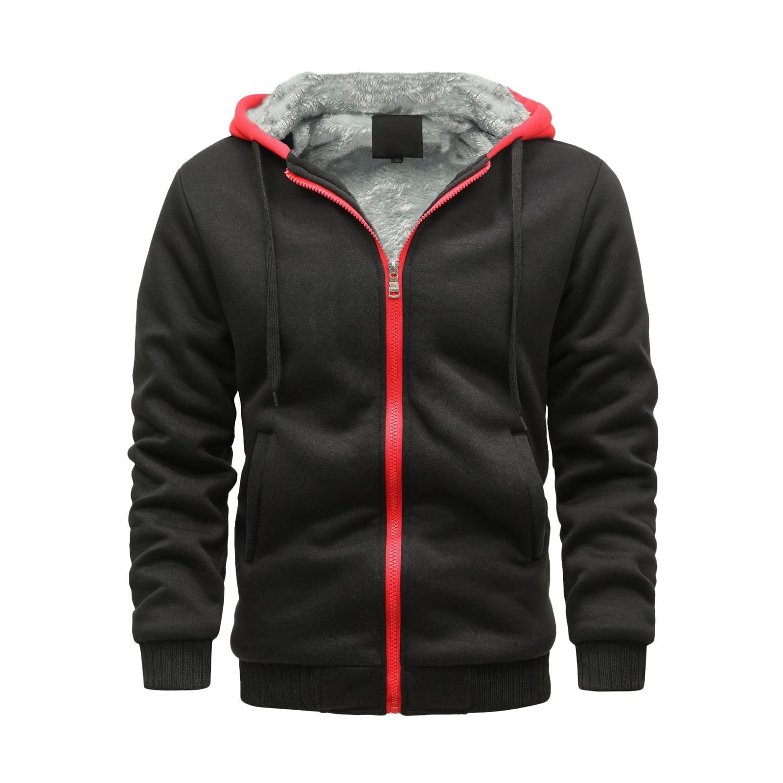 Brondbend Coat for Men Jackets for Men Hooded Long Sleeved Zipper ...