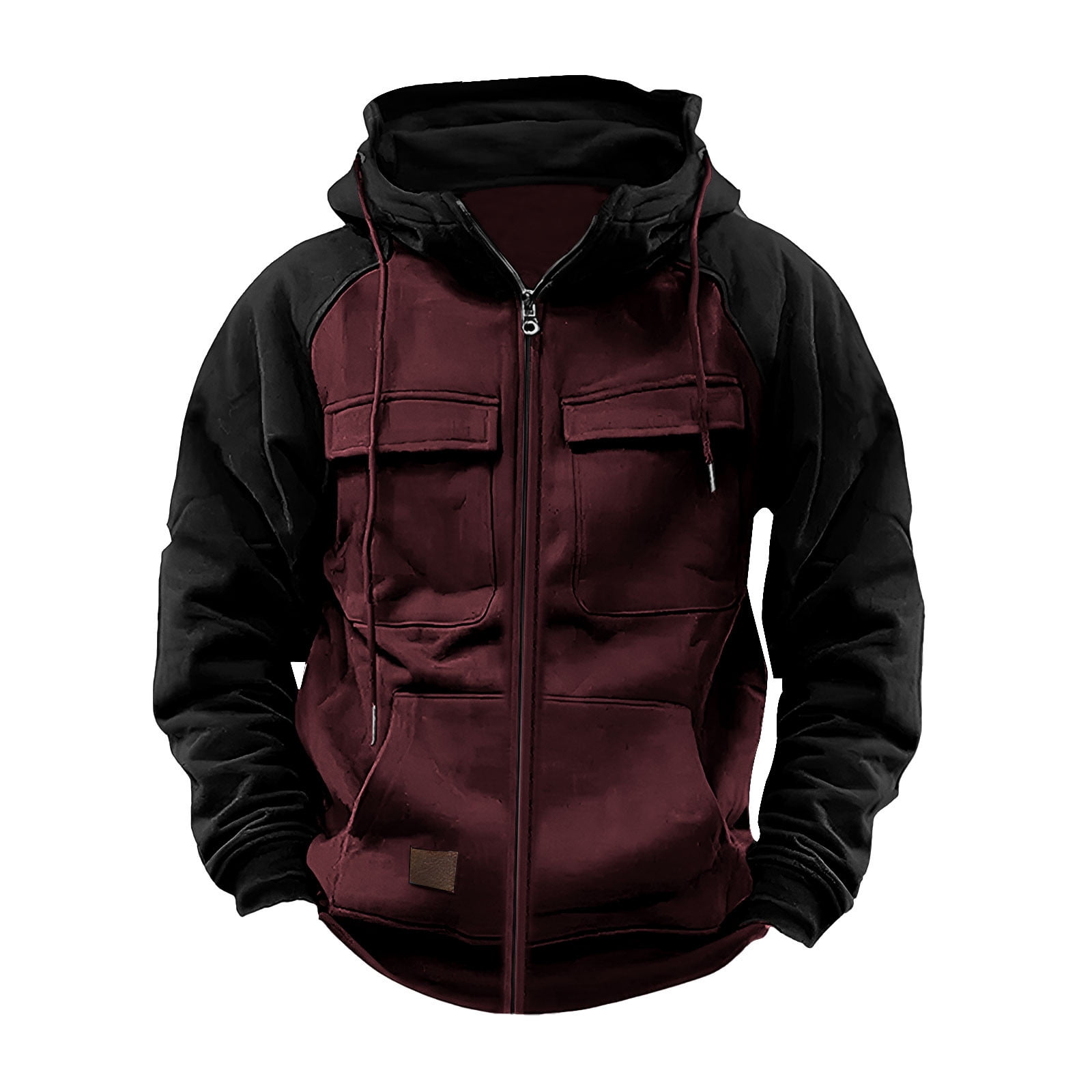 Brondbend Coats for Men Mens Jackets Fall Hooded Long Sleeved Zipper ...